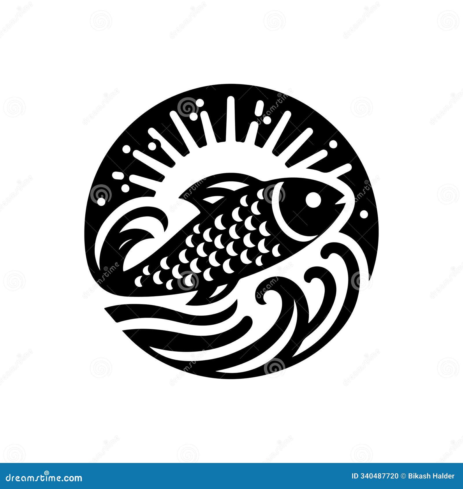 Adorable Fish Icon Design Artwork Stock Illustration - Illustration of ...