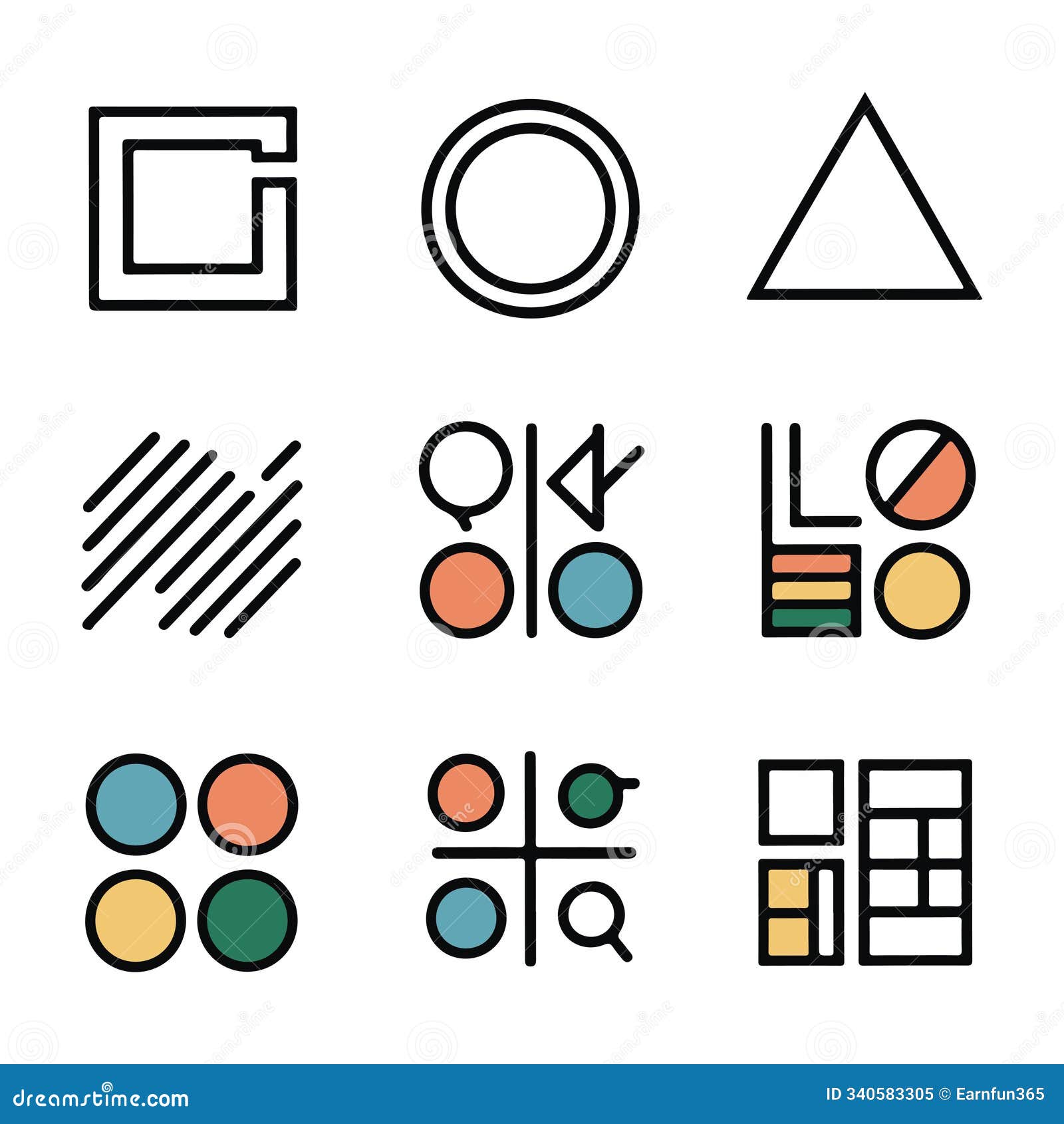 A Fresh and Modern Set of 9 Flat Vector Graphics Representing Various ...