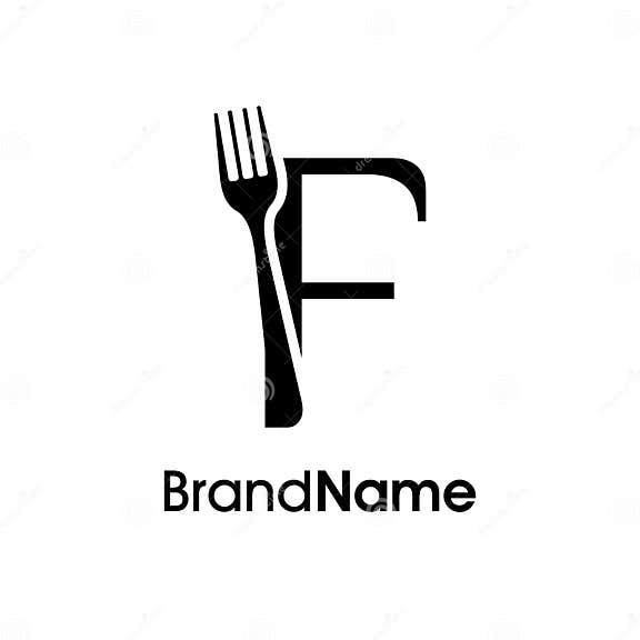 Simple and Unique Initial F Fork Logo Stock Illustration - Illustration ...