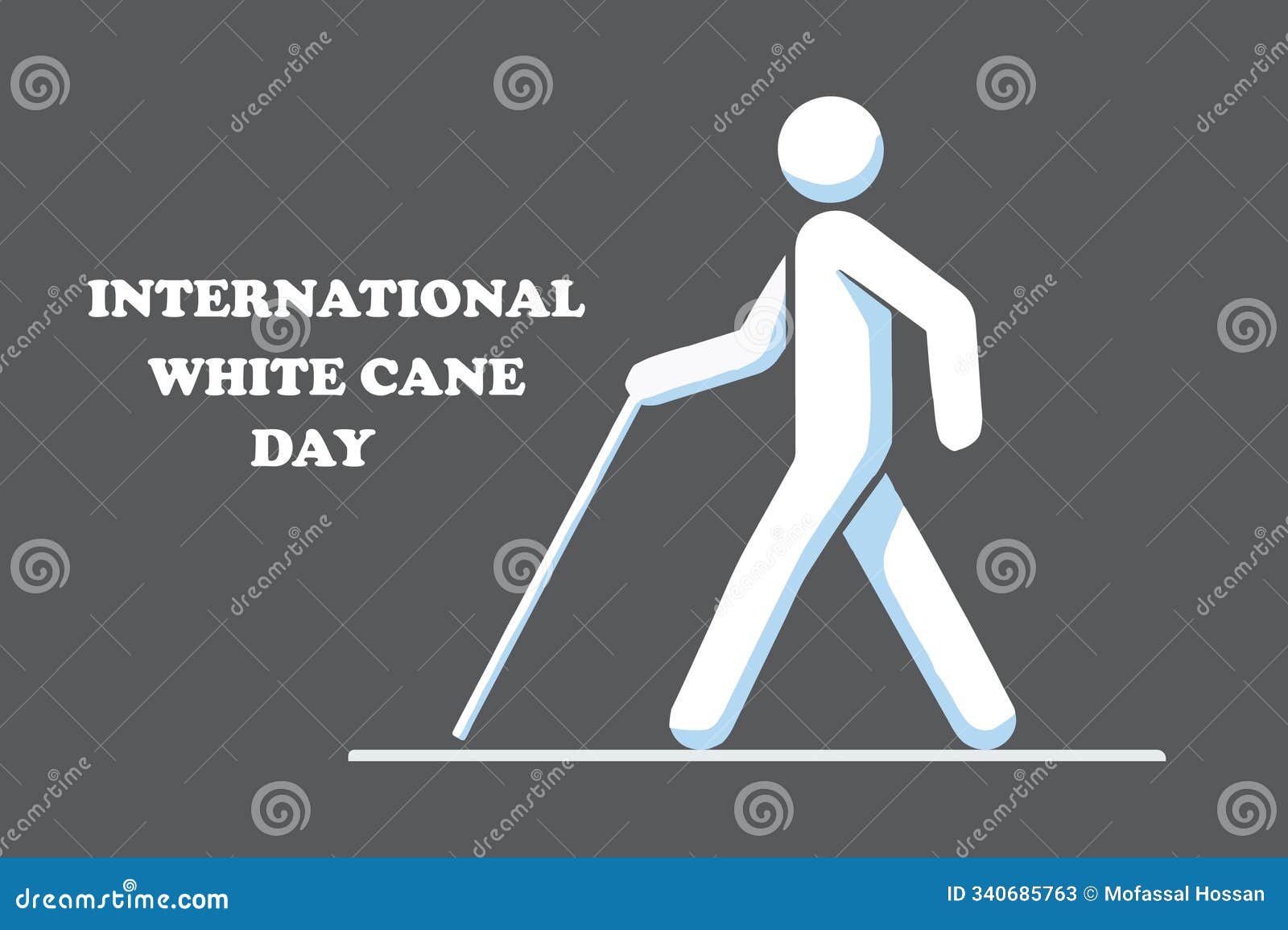 International White Cane Day 3 Stock Illustration - Illustration of ...