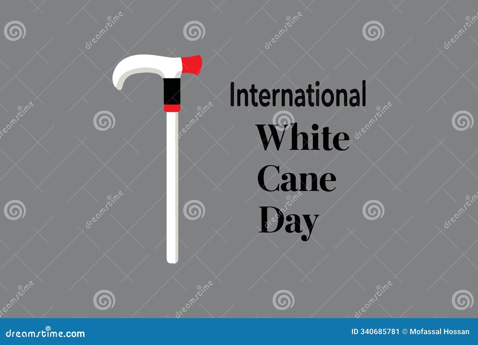 International White Cane Day Vector Illustration On 15 October ...