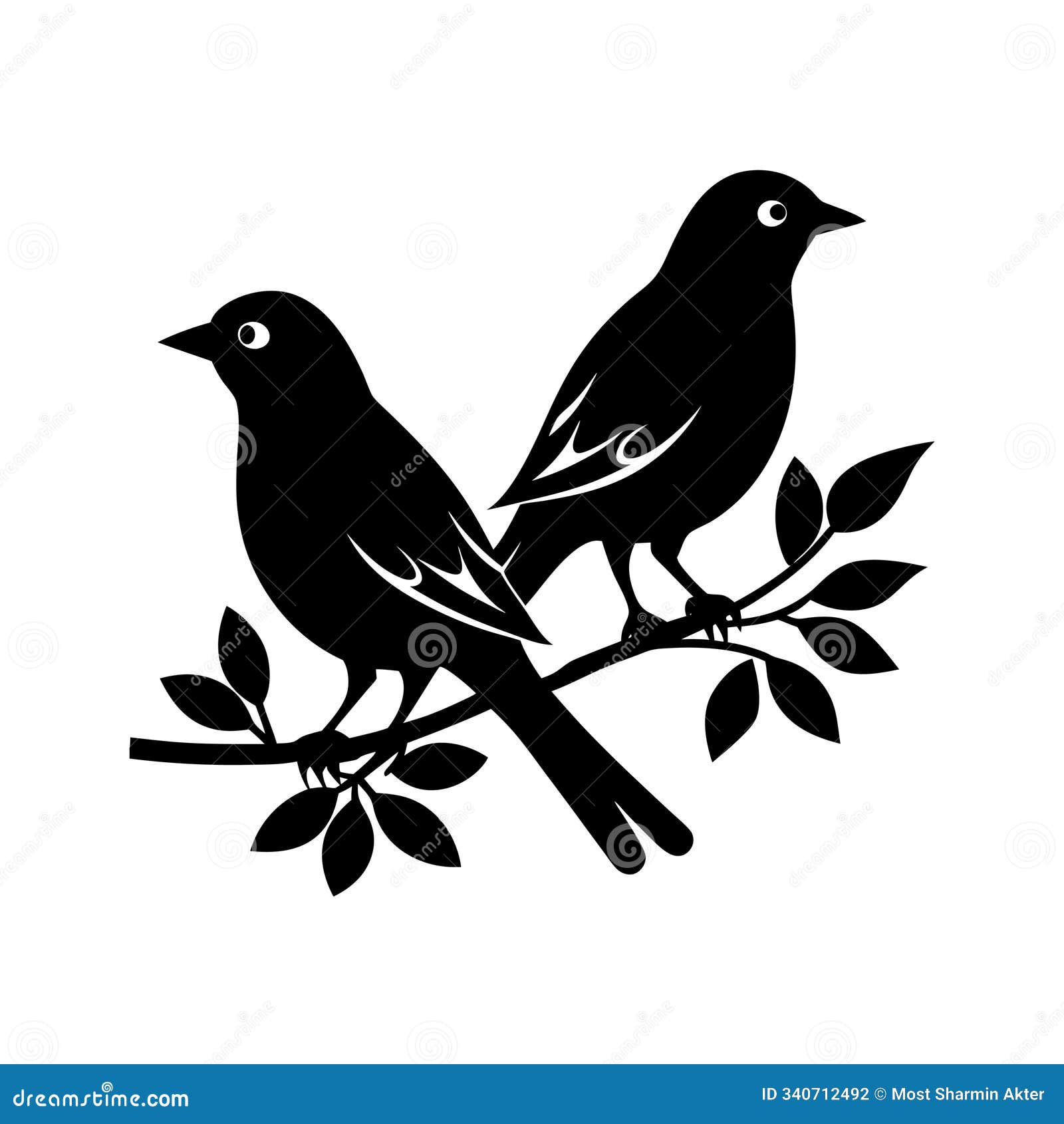 Illustration of Birds on a Branch Vector Design Stock Illustration ...