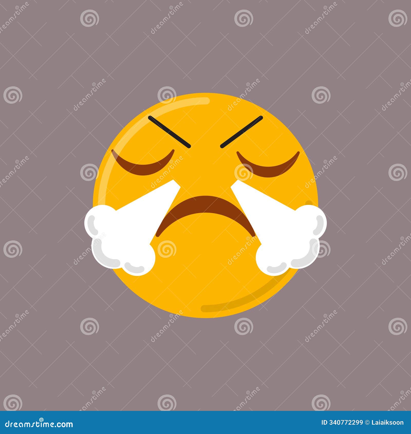 Angry Huffing Emoji Vector Illustration | CartoonDealer.com #187042404