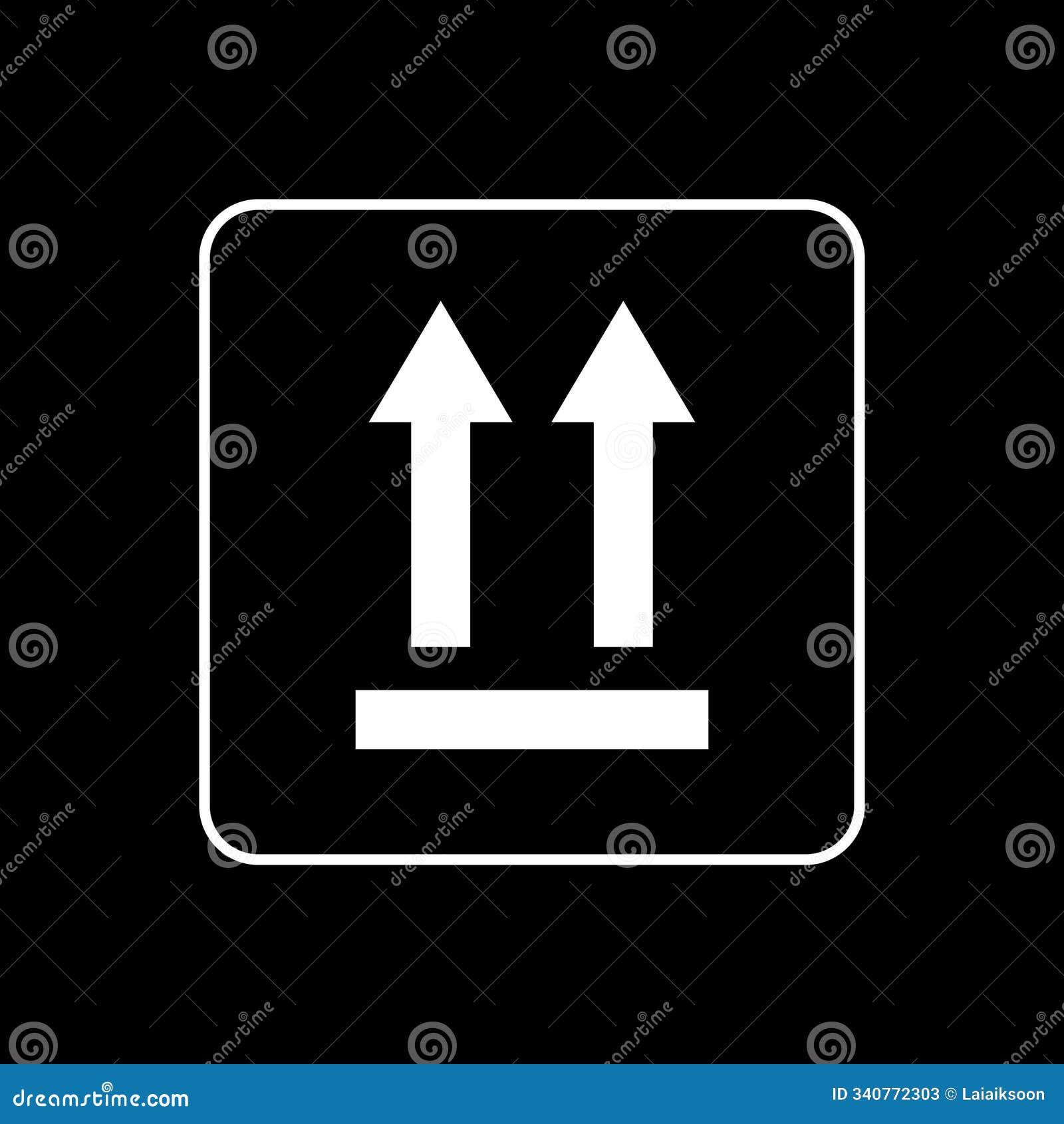 Two Side Up Arrows Symbol Warning Sign. Packaging Symbol Sticker for ...