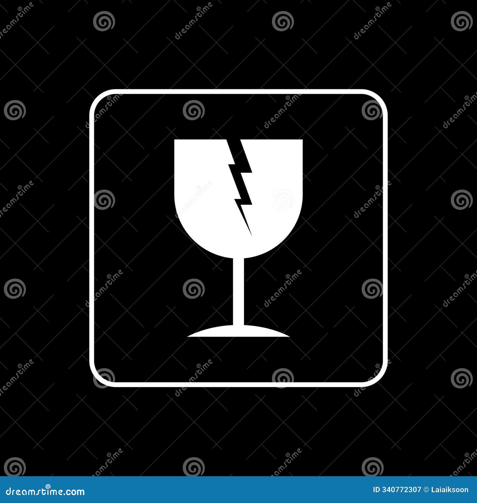 Fragile Icon. Glass Symbol Warning Sign. Packaging Symbol Sticker for ...