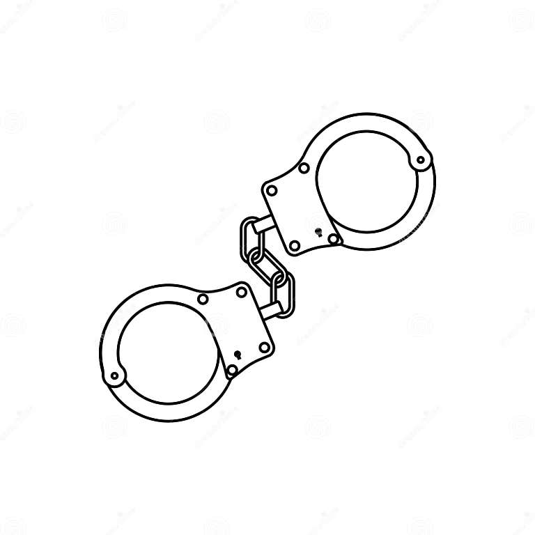 Handcuffs Line Icon. Law and Justice Symbol Stock Illustration ...