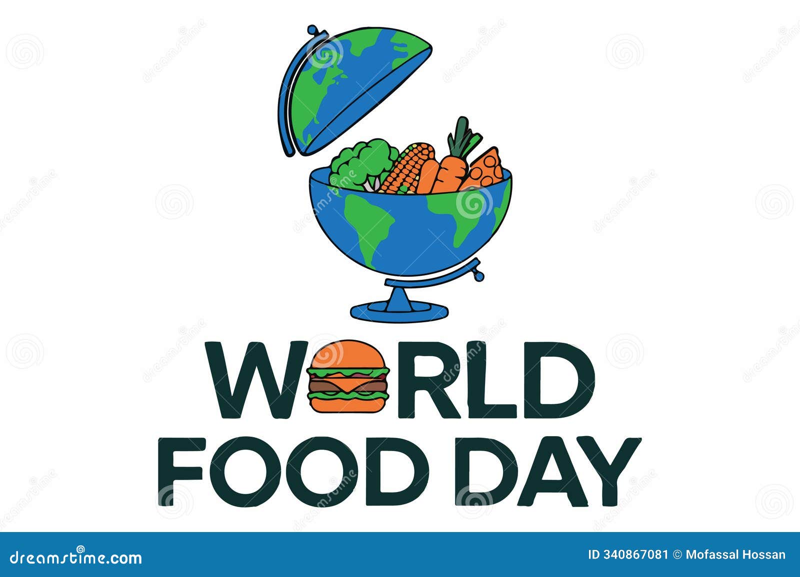 World Food Day Vector Illustration 2 Stock Illustration - Illustration ...