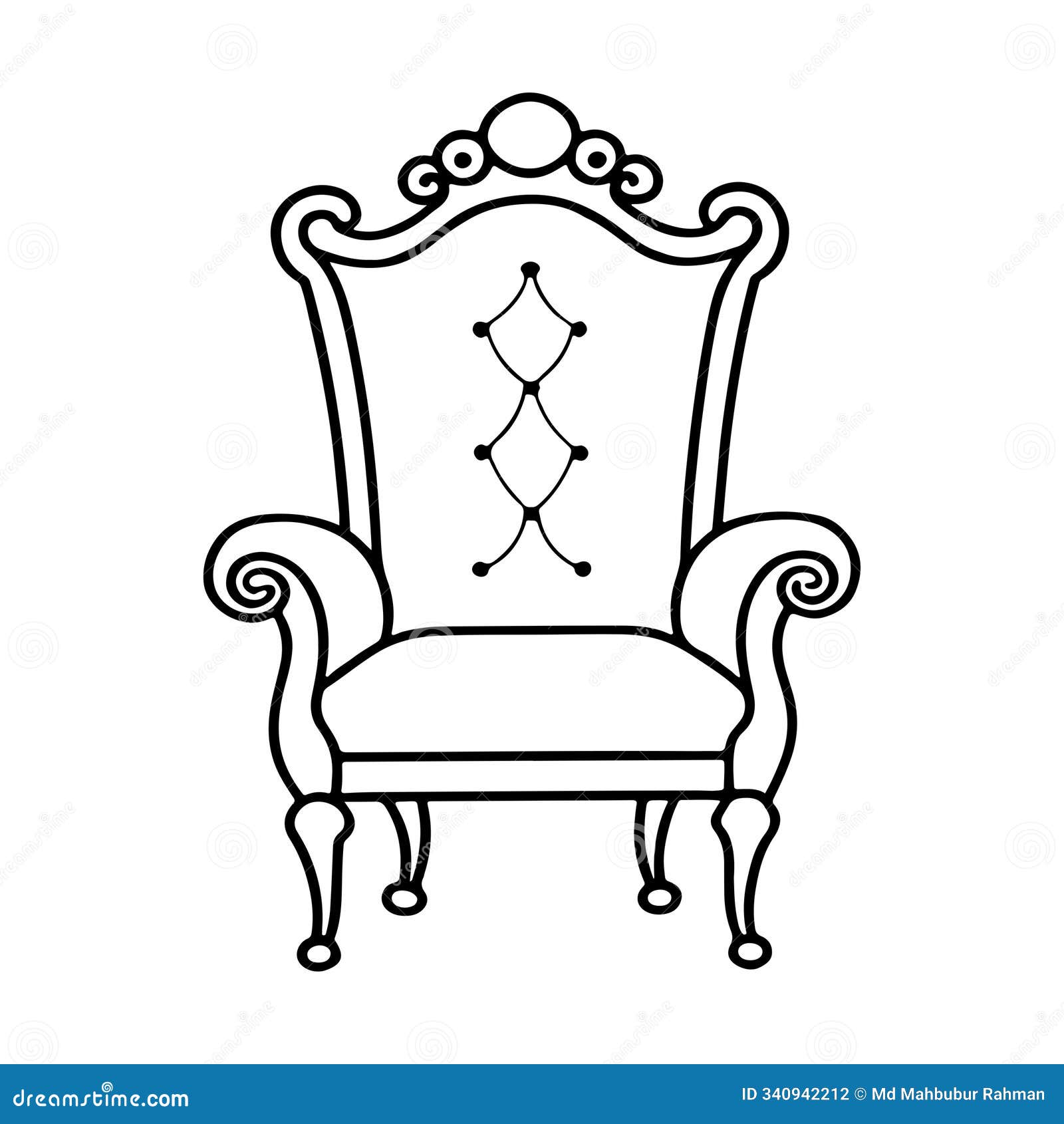 Royal Chair Design Illustration ) Stock Illustration - Illustration of ...