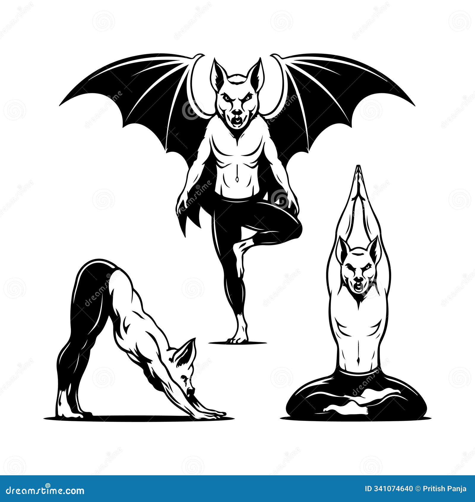Whimsical Bat Yoga: Unleash Your Inner Strength Stock Illustration ...