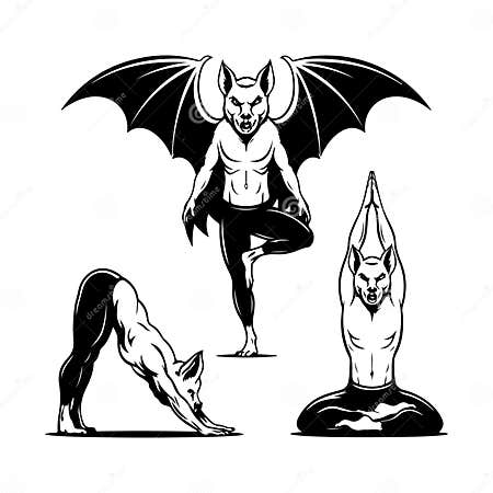 Whimsical Bat Yoga: Unleash Your Inner Strength Stock Illustration ...