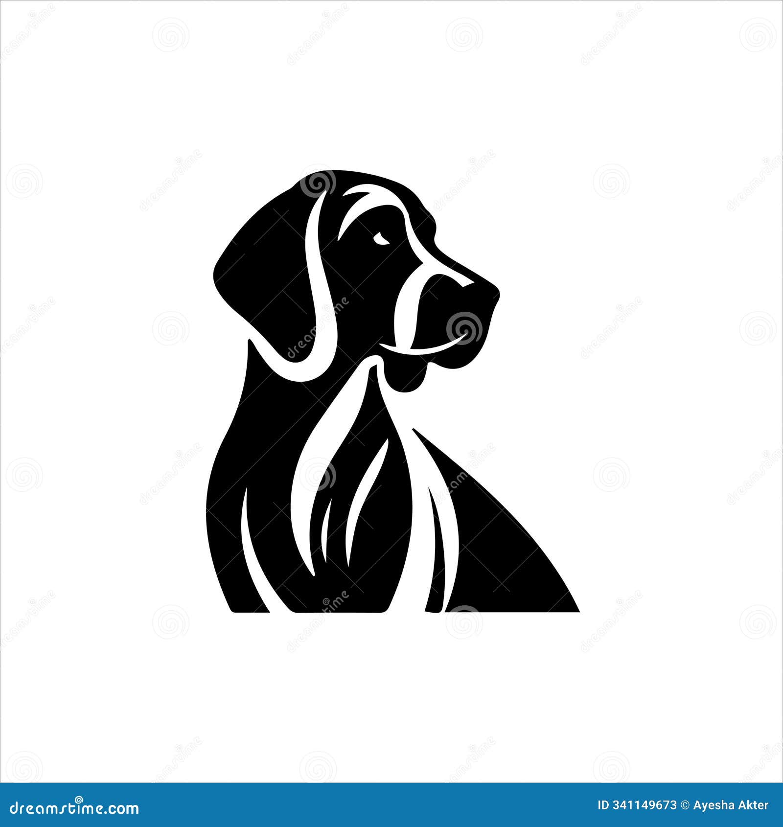 Dog Vector Style Minimalist Silhouette Black and White Stock Vector ...