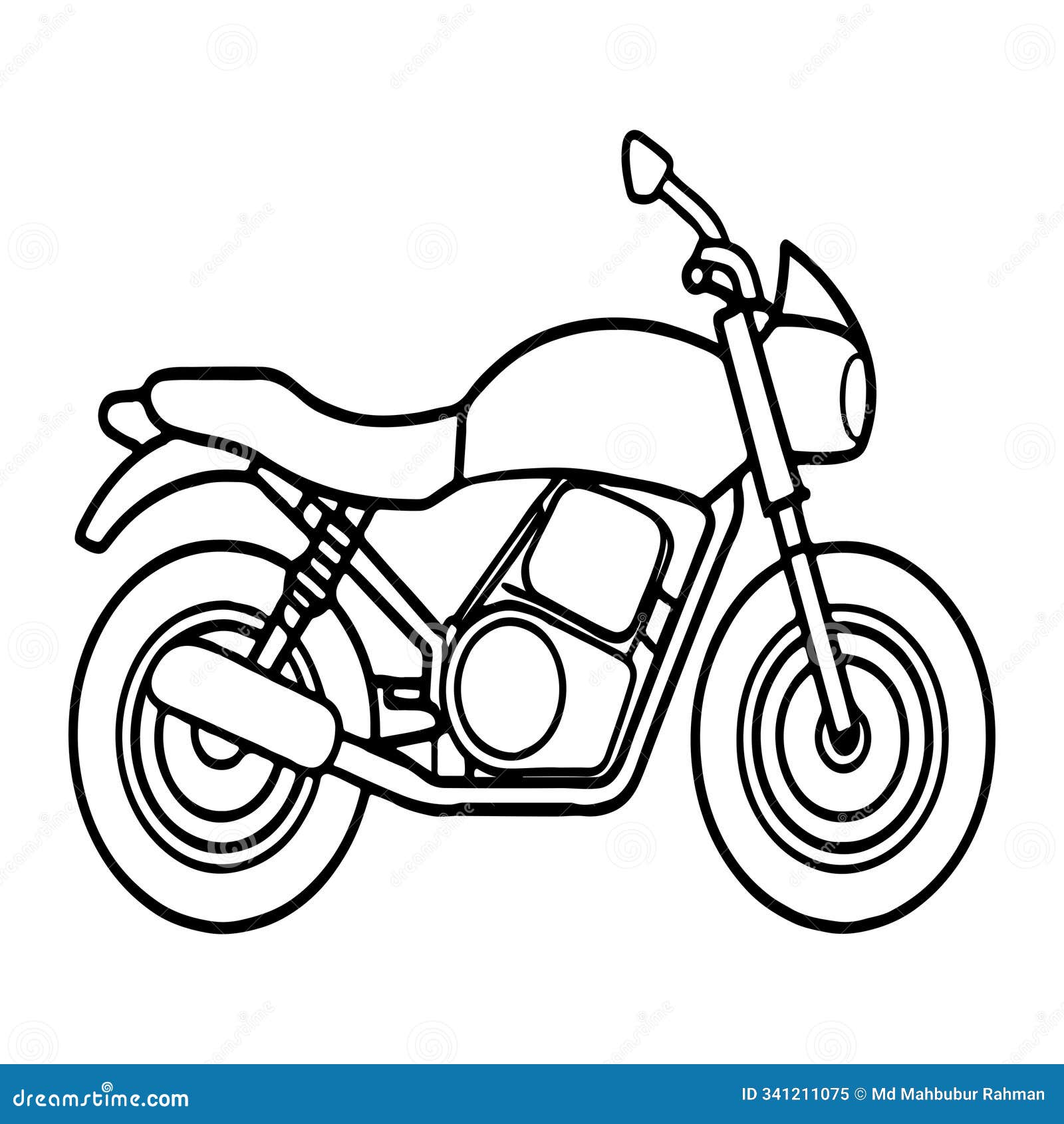 Outline Motorcycle Vector Art for Graphic Projects Stock Illustration ...