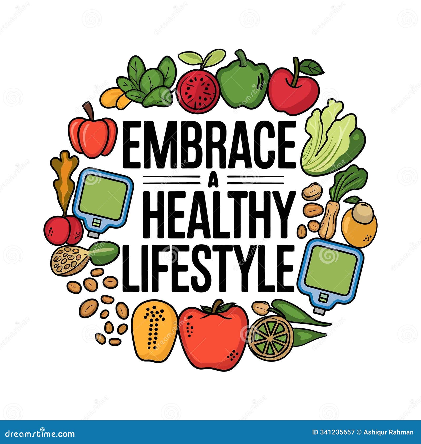 Embrace a Healthy Lifestyle Vector Art Illustration Stock Illustration ...