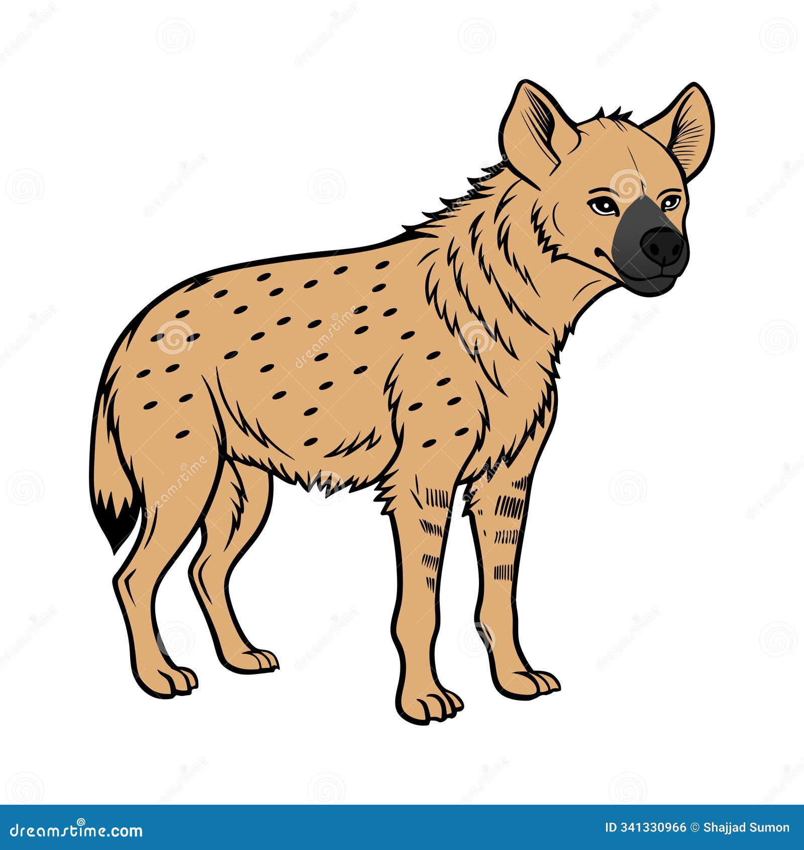 Hyena Vector Art Illustration Stock Vector - Illustration of digital ...