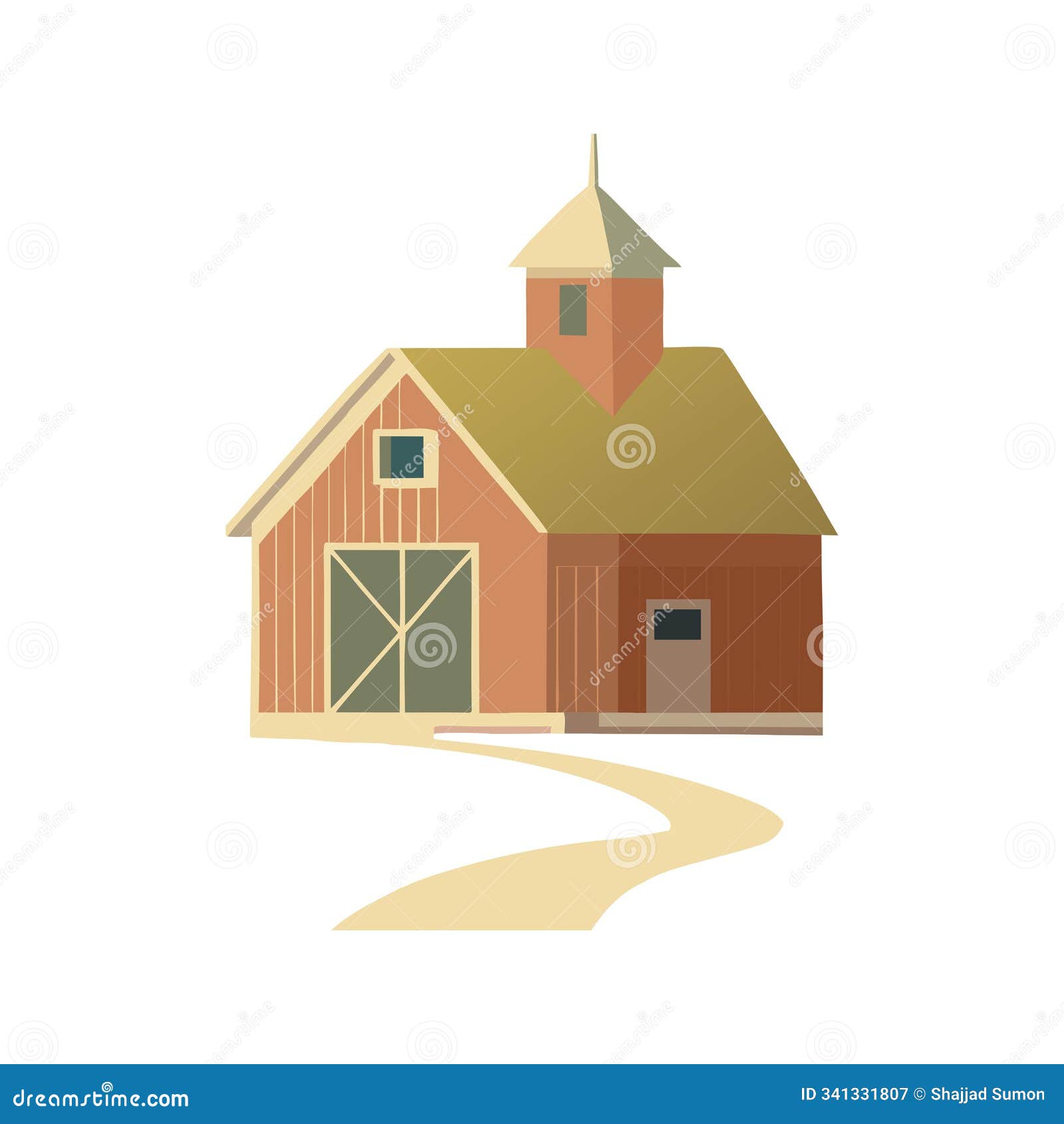 Rustic Barn Vector Art Illustration Stock Vector - Illustration of ...