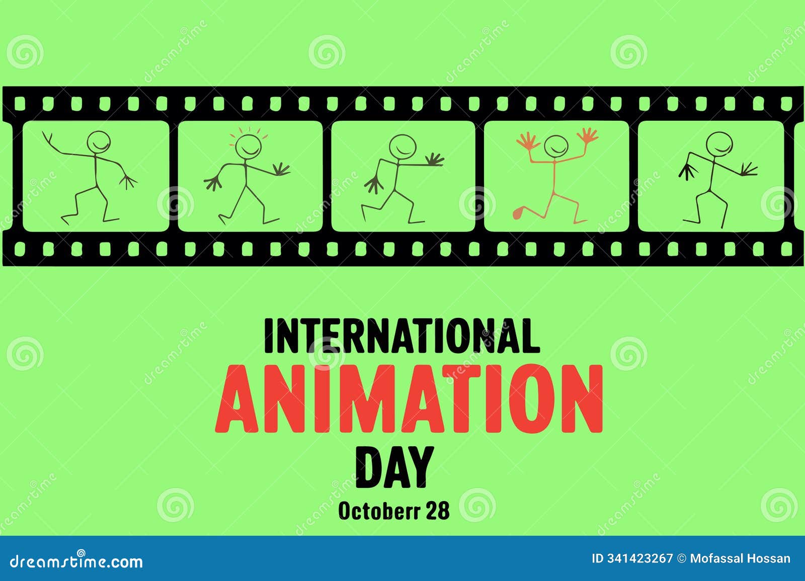 International Animation Day Wallpaper With Traditional Border Style And ...