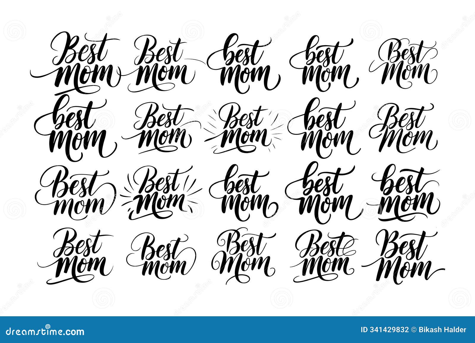 Best Mom Typography Silhouette Vector Art Stock Vector - Illustration ...