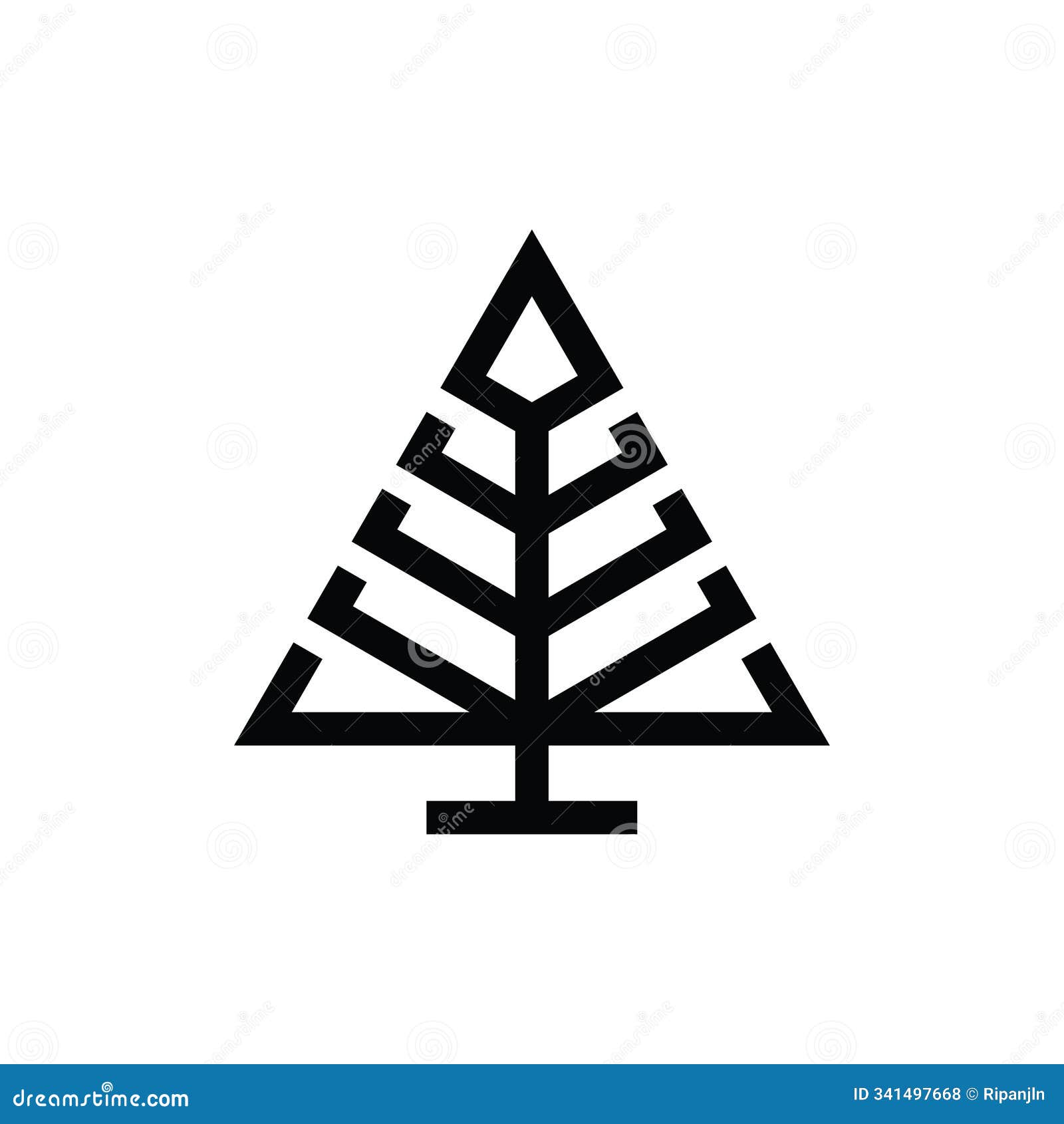 Pine Tree with Triangle Logo Design Inspiration Stock Illustration ...