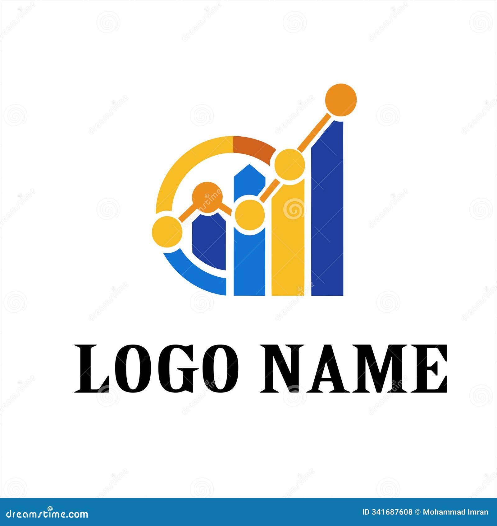 Yellow Chart Icon With A Growth Arrow. Cartoon Illustration Of A Yellow ...