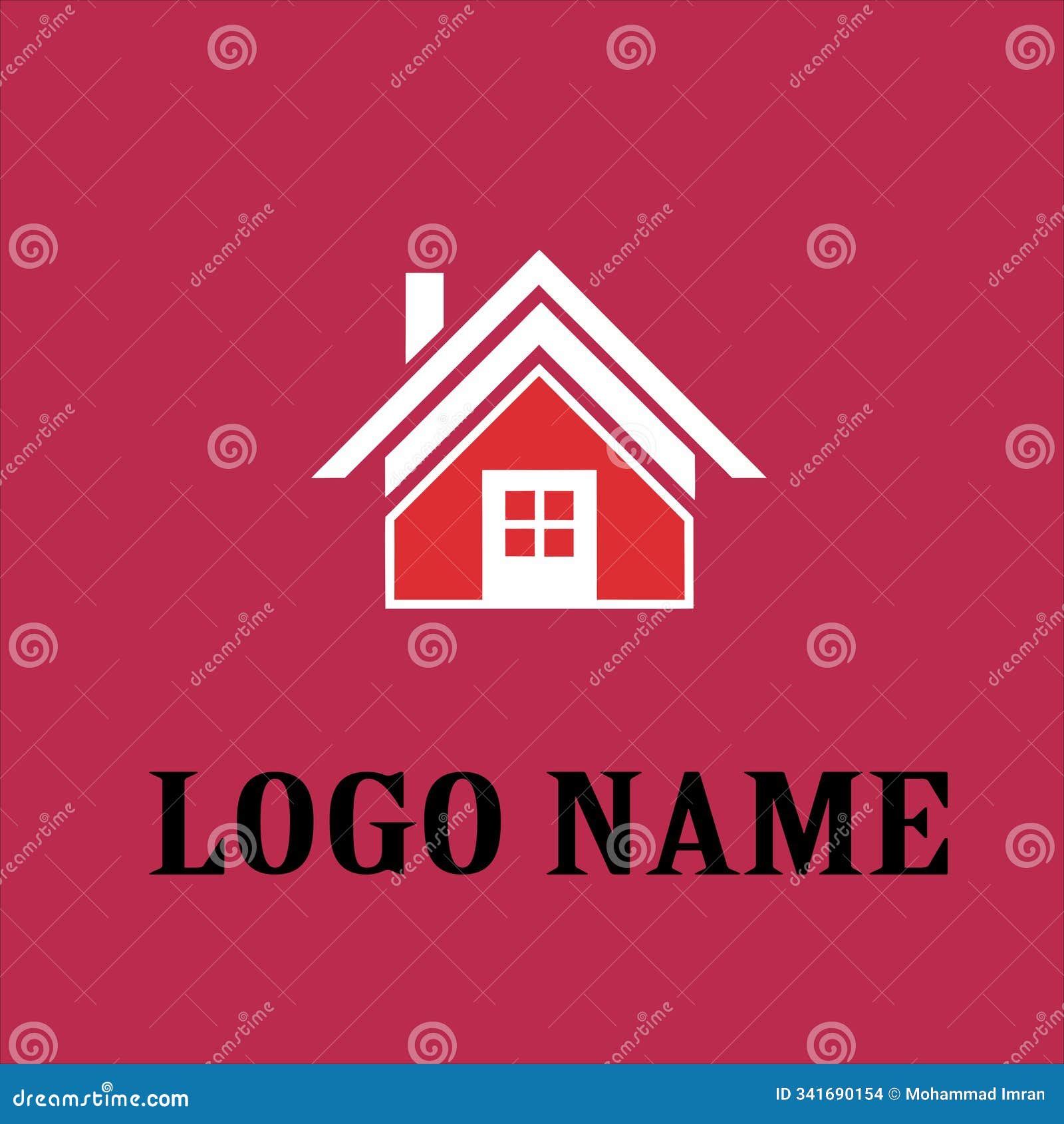Simple Red House Logo Design Template. Stock Illustration ...
