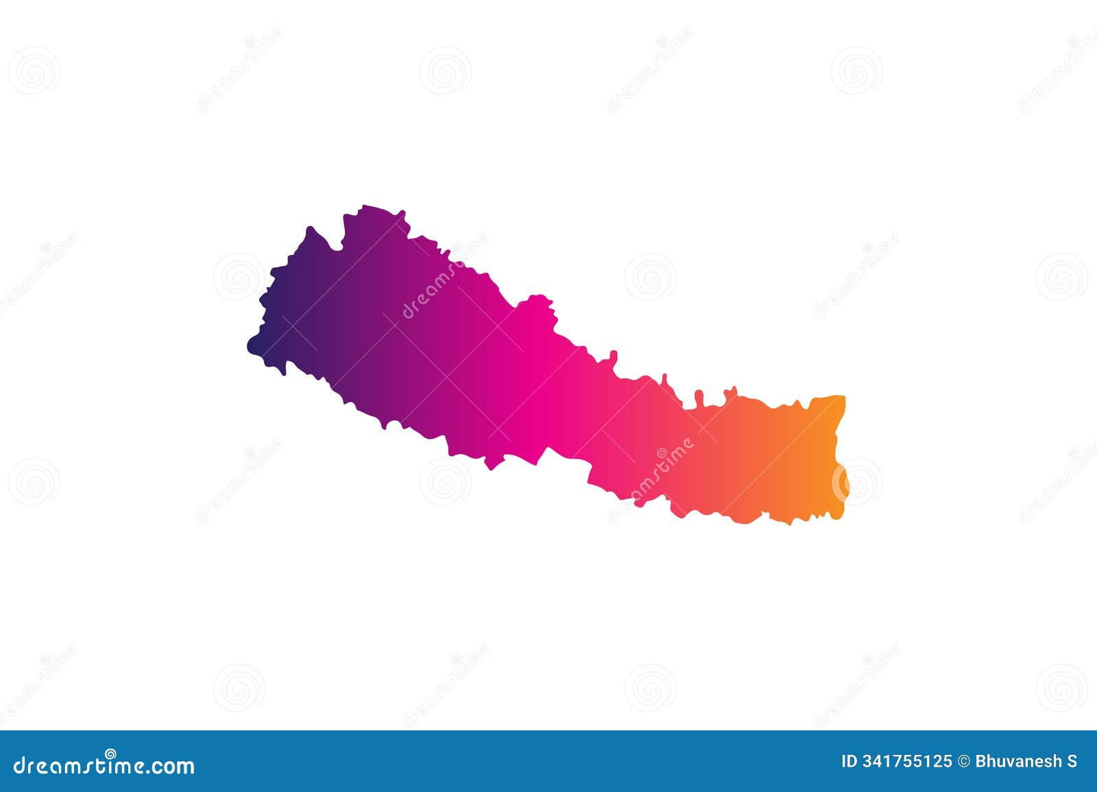 Nepal Vector Map Isolated On White Background. High-Detailed Black ...