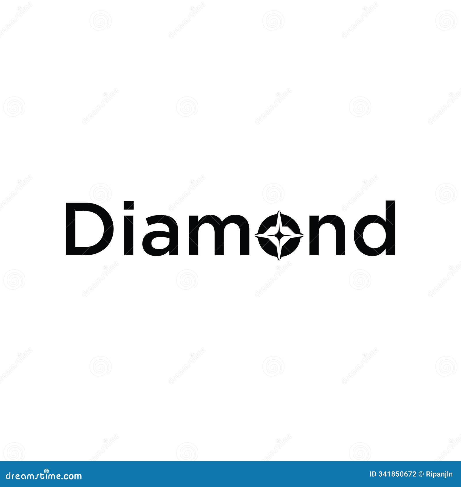 Diamond Text Logo, Typography Diamond Design Vector Stock Illustration ...