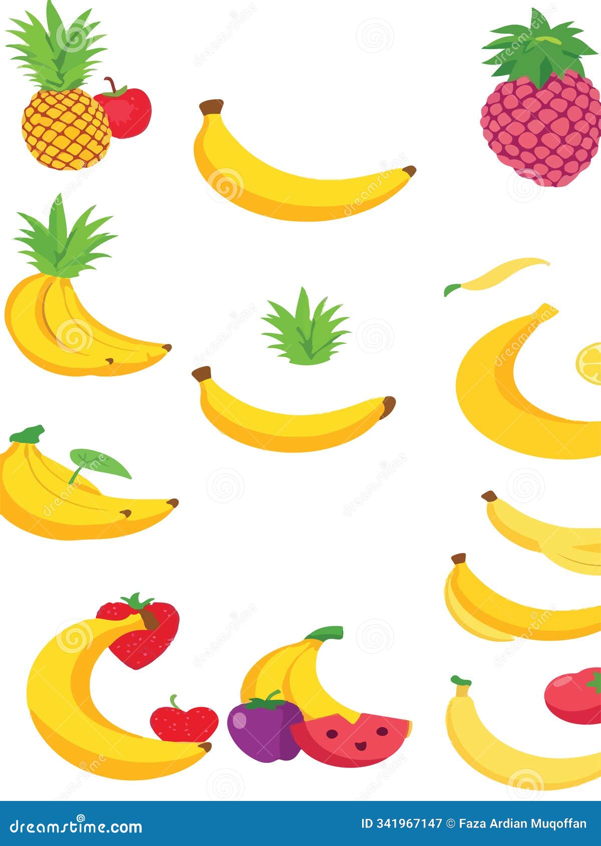 Fruits stock illustration. Illustration of tropicalart - 341967147