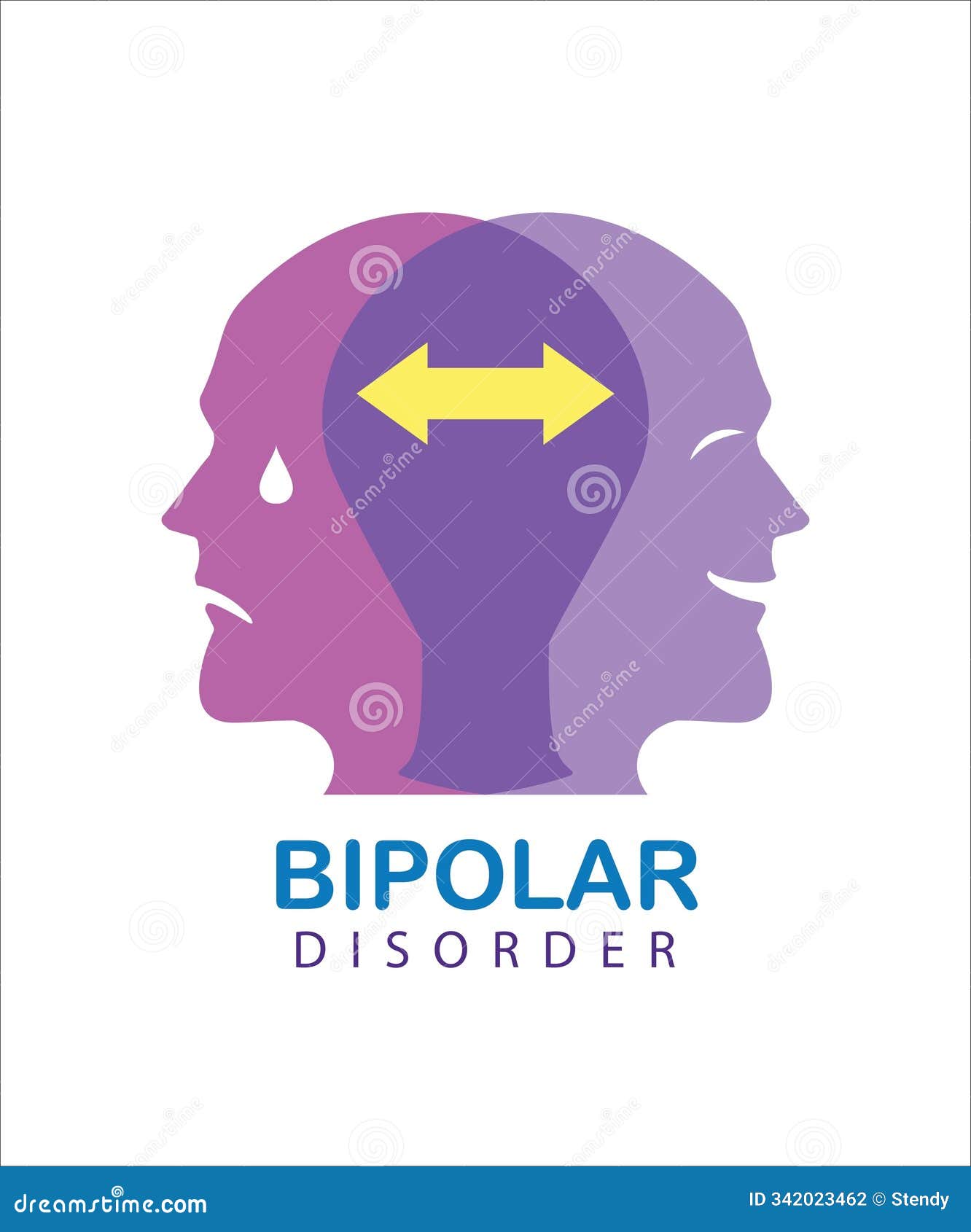 Person with Bipolar Disorder. Simple Flat Icon of a Bipolar Disorder ...