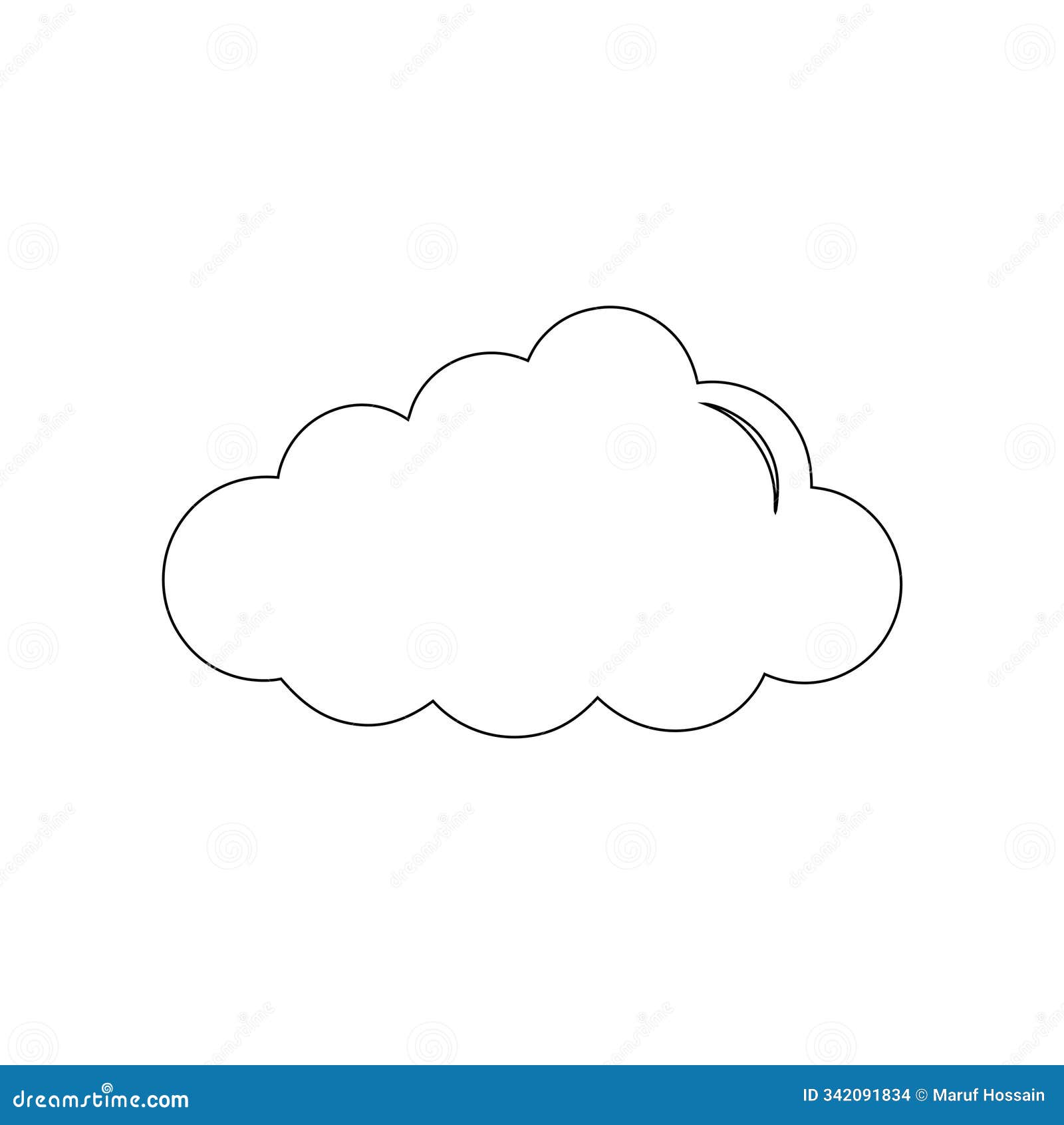 Minimalist Cloud Line Art on White Background Simple Vector Design ...