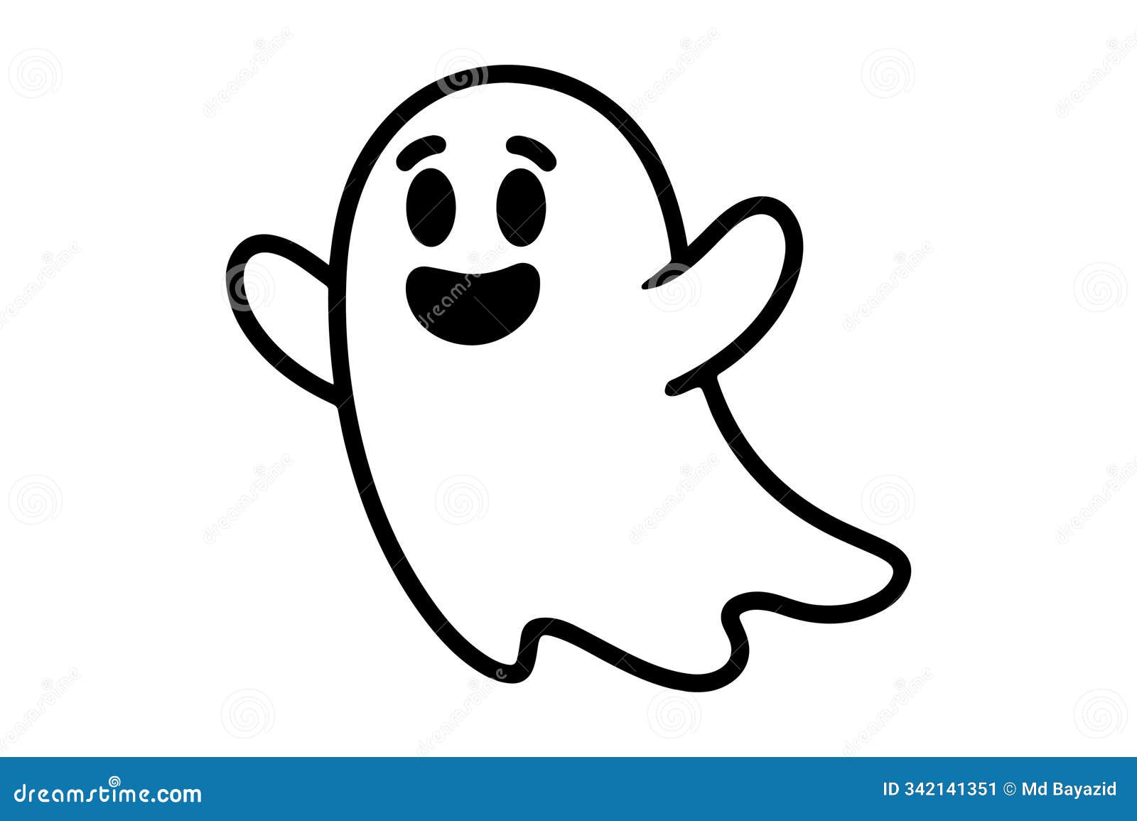 Spooky Ghost Simple Vector Art for Halloween Stock Vector ...