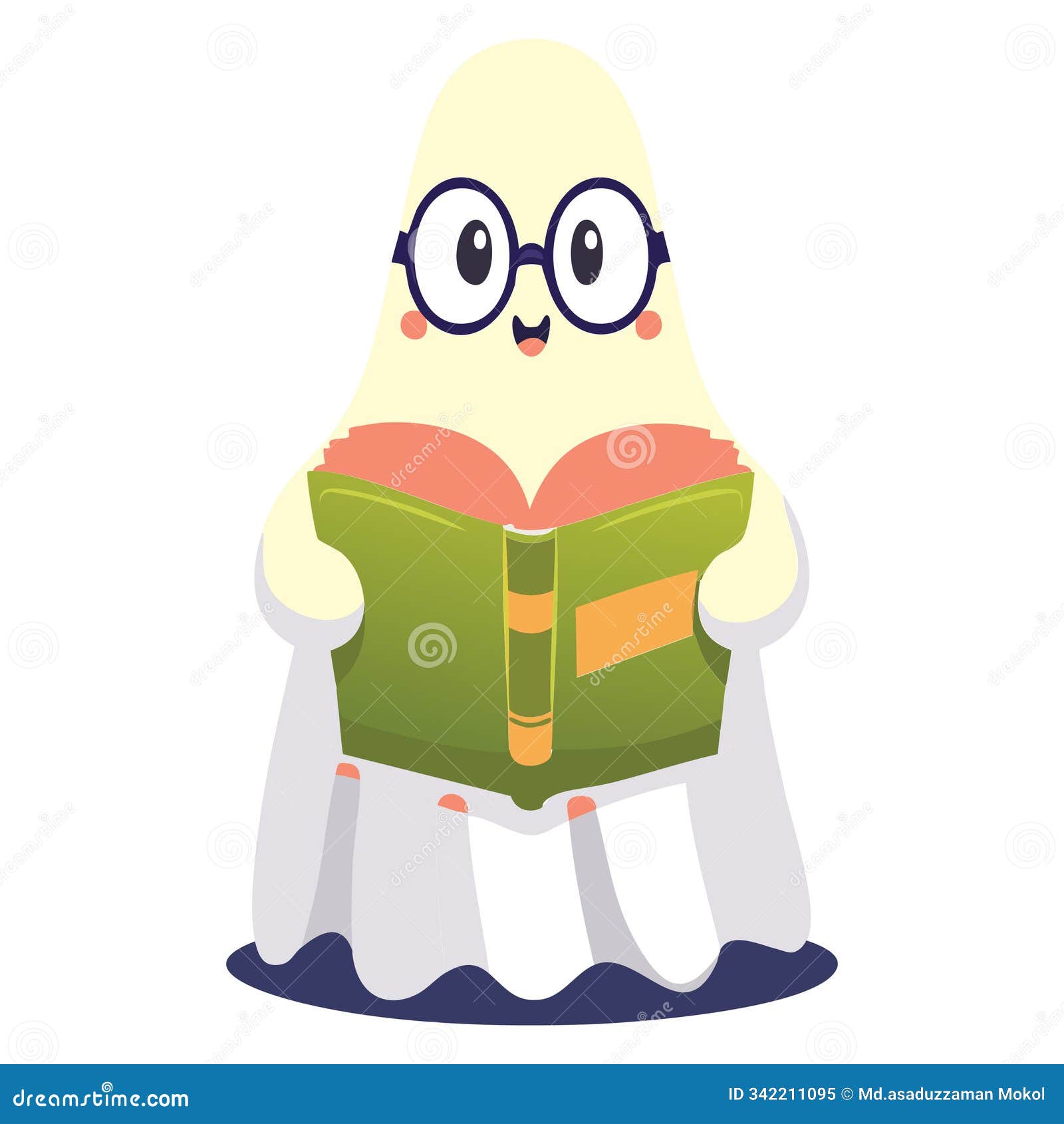 The Ghost Reading Lover Book Stock Vector - Illustration of literature ...