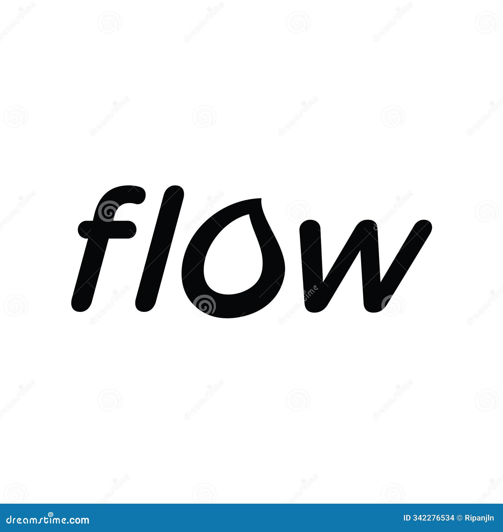 Typography Text Flow, Water Drop Design Logo Symbol Stock Illustration ...