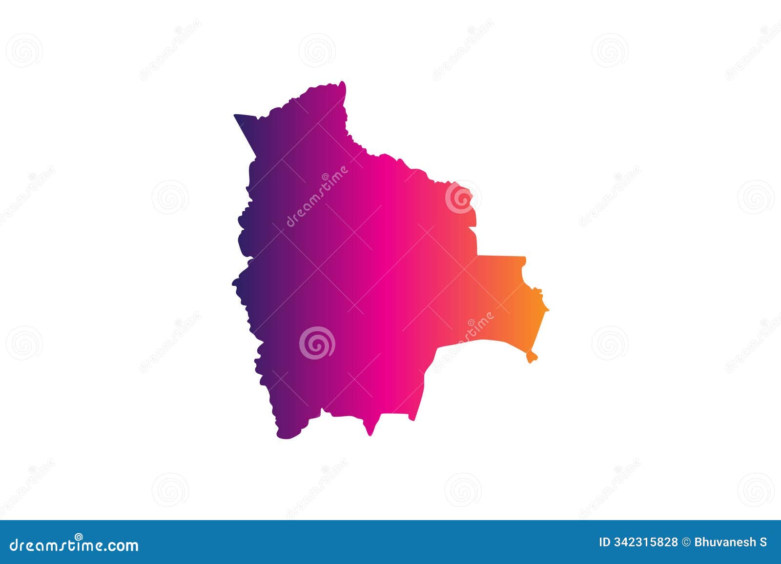 Bolivia Map Vector, Isolated On White Background. Black Template, Flat ...