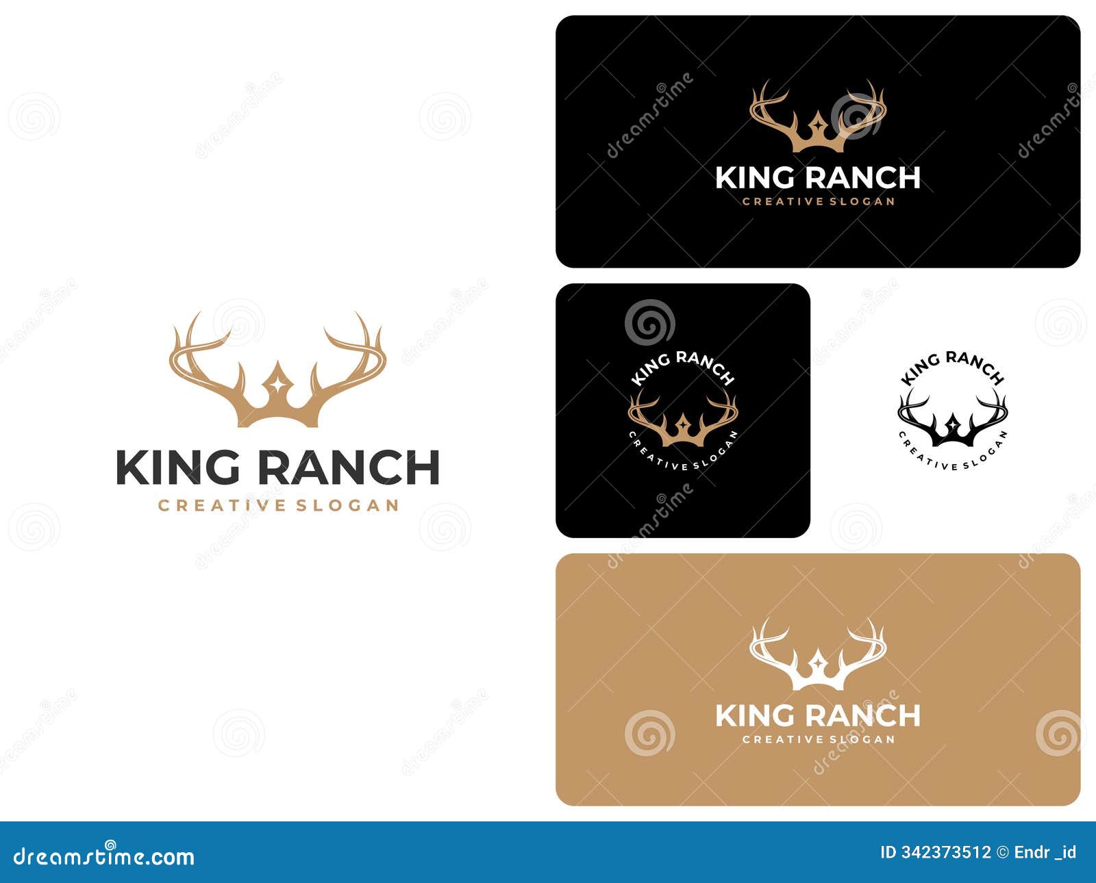 King Ranch Logo Template, Deer Antler Vector Stock Illustration ...
