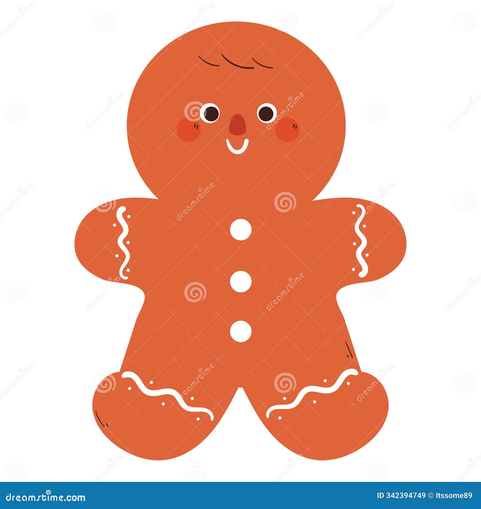 Hand Drawing Cartoon Gingerbread. Cute Gingerbread for Christmas Stock ...