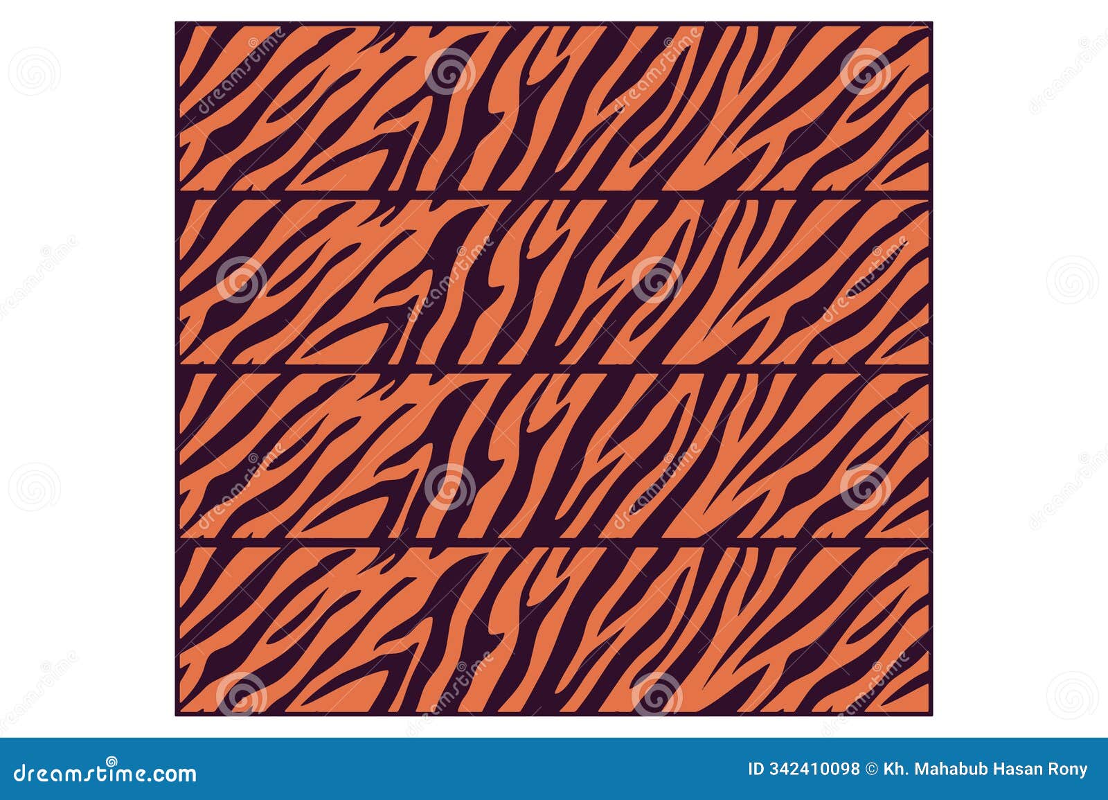 Seamless Pattern with Tiger Stripes. Vector Illustration for Your ...