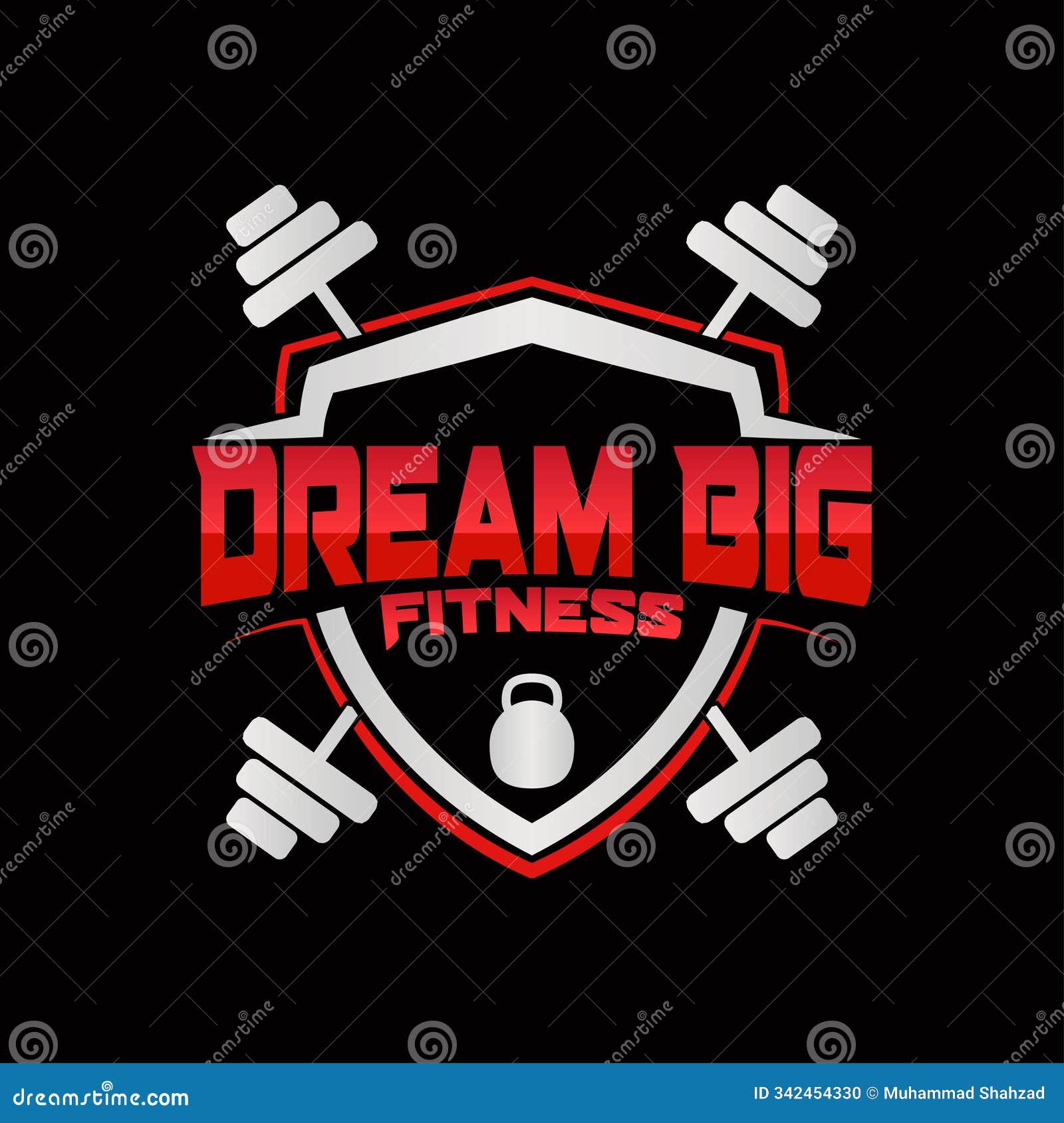Dream Big Fitness Vintage Logo Design in Vector Template Stock Vector ...