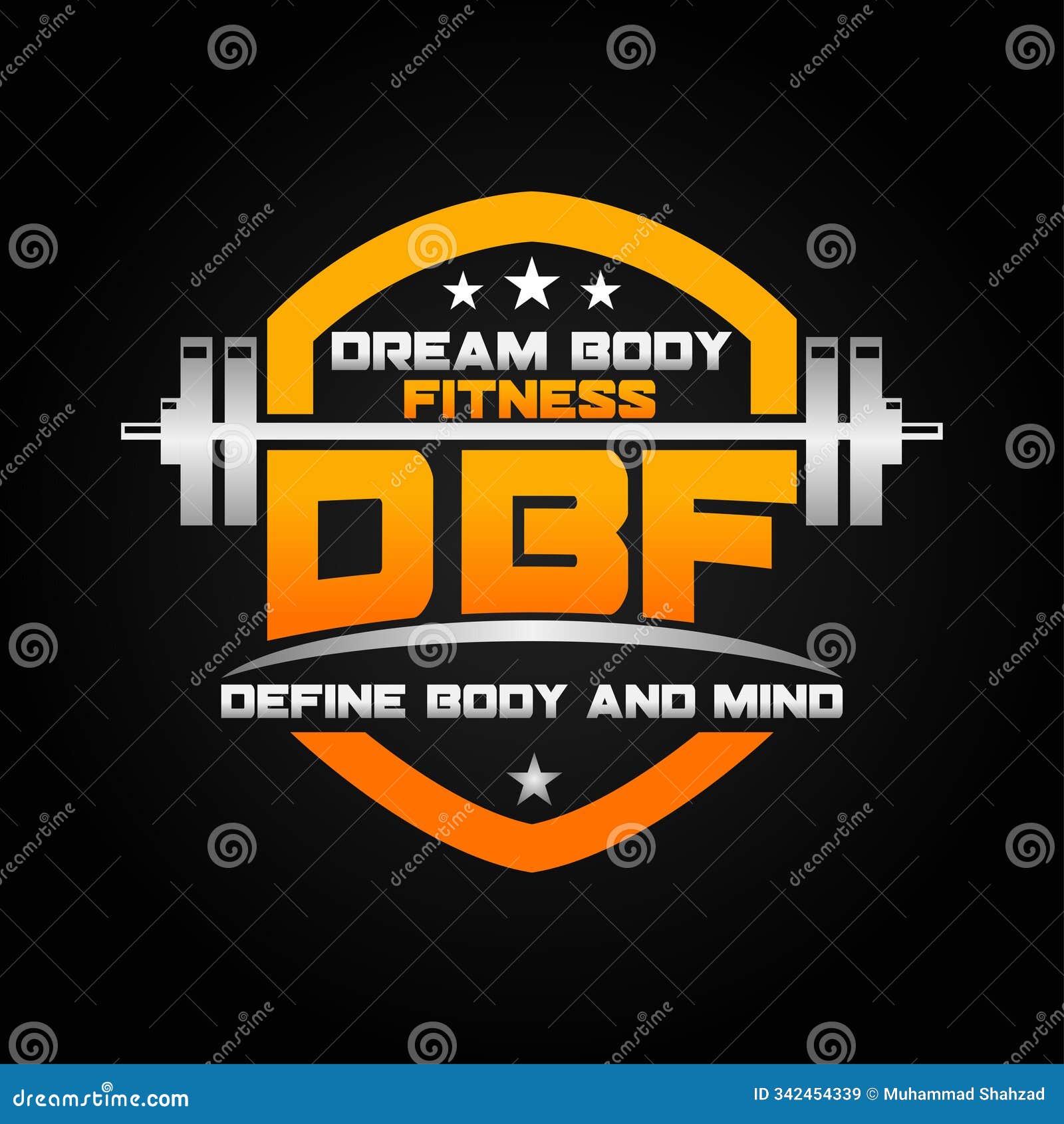 Dream Body Fitness Vintage Logo Design in Vector Template Stock Vector ...