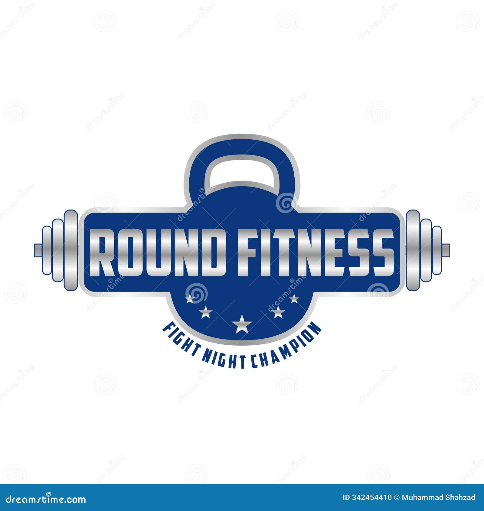 Round Fitness Vector Logo Design in Vector Template Stock Illustration ...