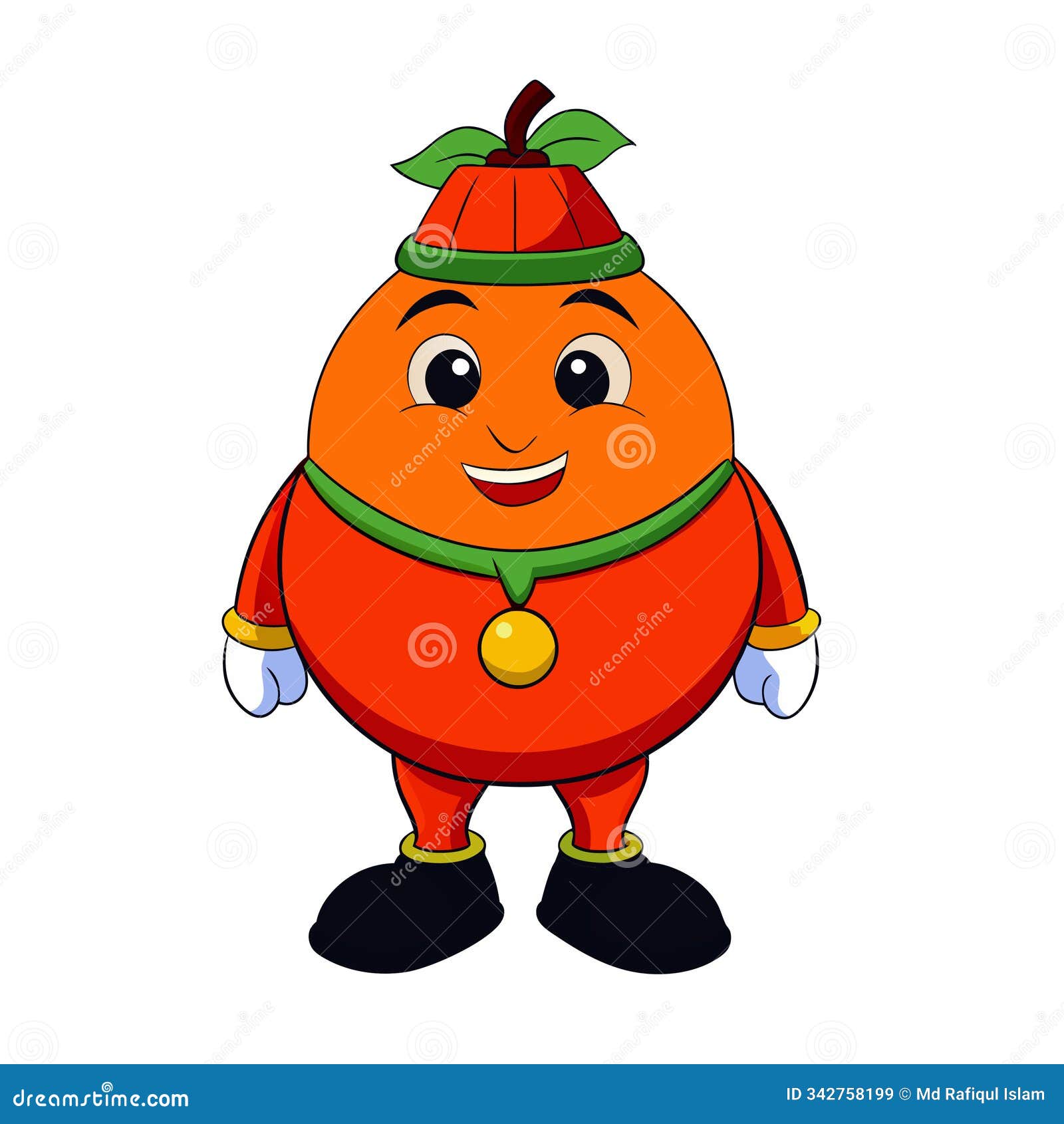 3d Rendering of Beautiful Colorful Mandarin Cartoon Stock Illustration ...