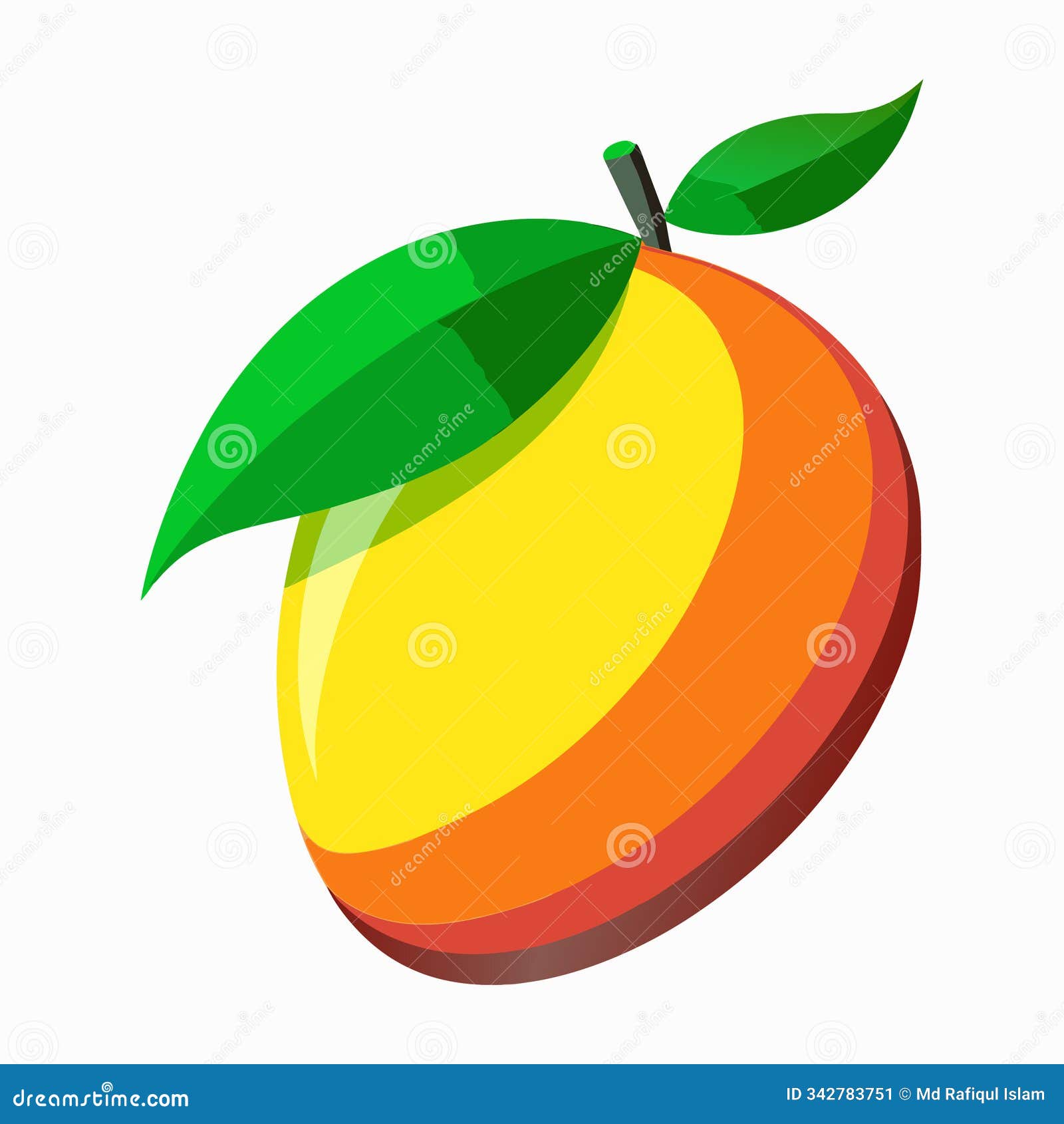 3d Rendering of Dynamic and Colorful Mango Vector Stock Illustration ...