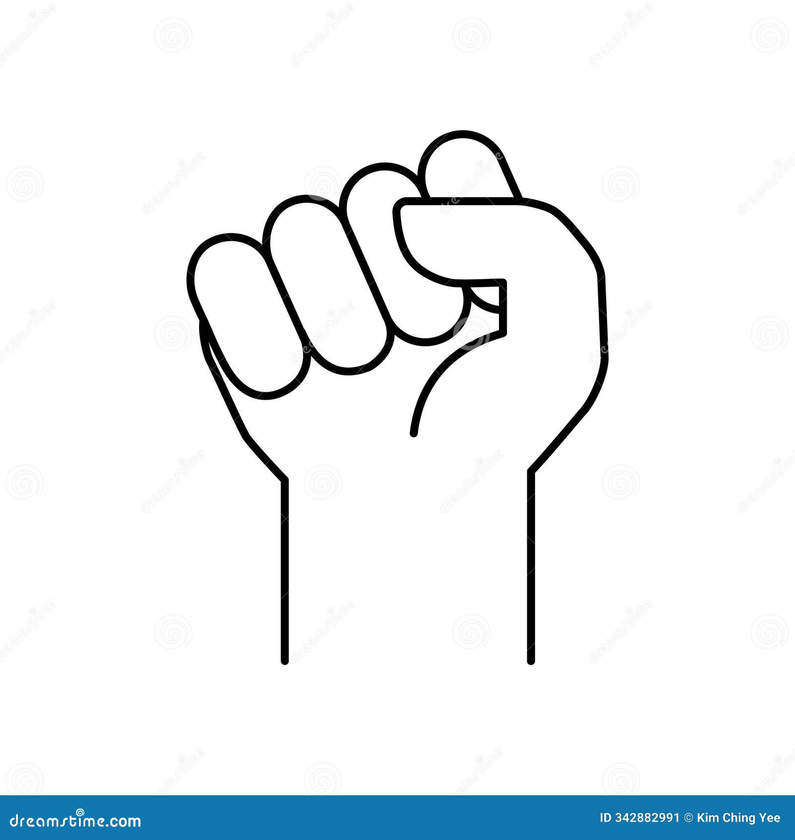 Fist Raised Up, Strong Arm Line Icon. Outline Style Sign for Web and ...