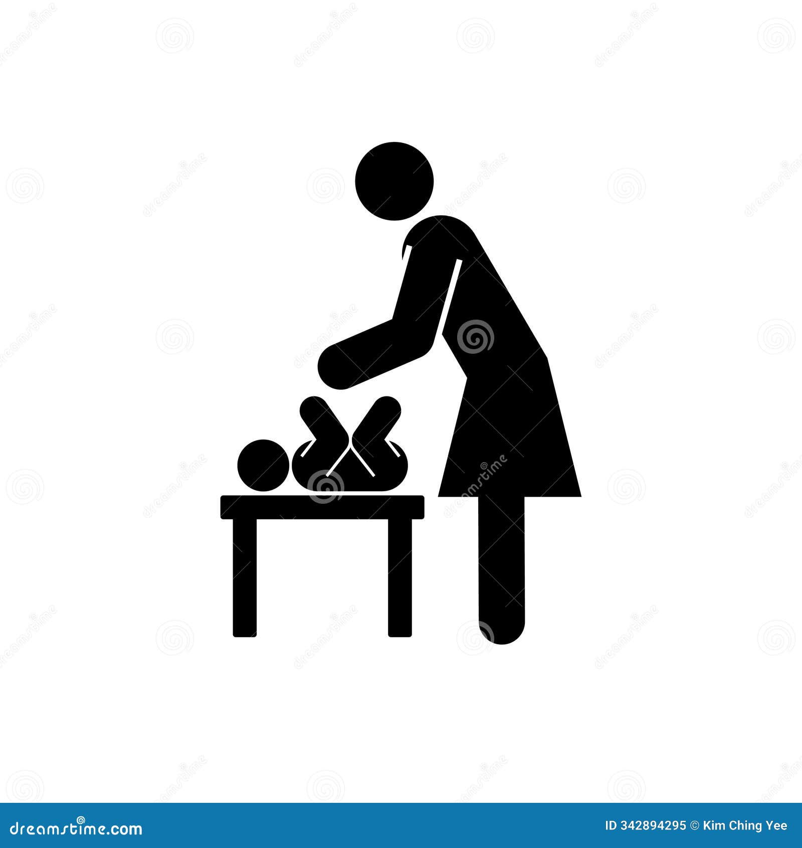 Baby Changing Room Icon. Symbol of a Person Changing Diapers on a ...