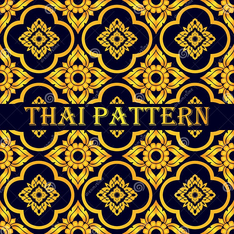 Seamless Thai Geometric Pattern with Golden Color. Perfect for Various ...