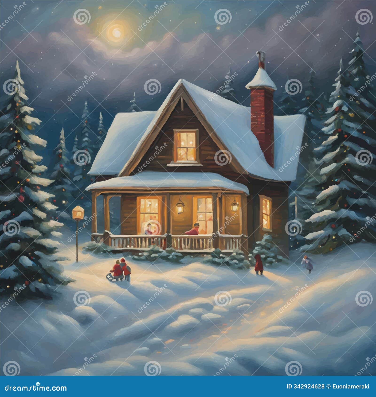 Collection of Beautiful Christmas Village Scene in Classical Landspace ...