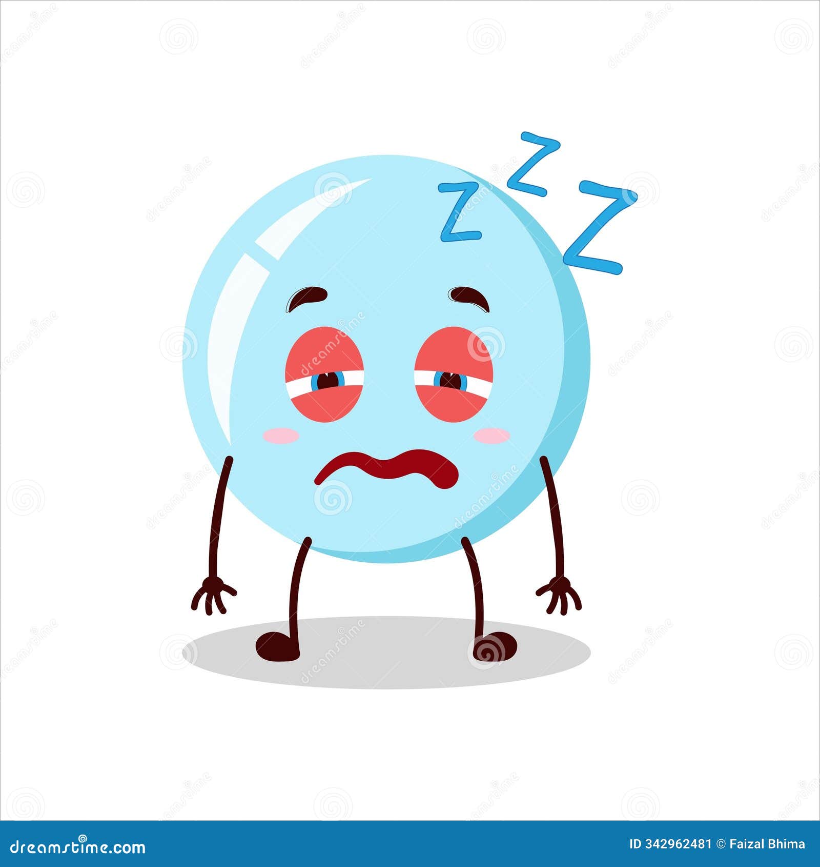 Cute Sleepy Expression of Bubble Cartoon Character Stock Illustration ...