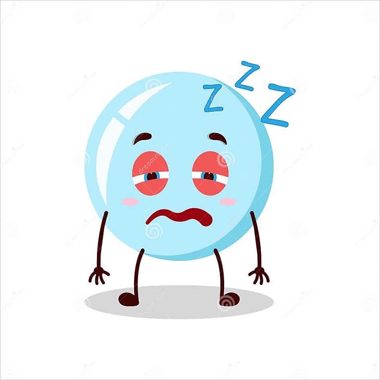 Cute Sleepy Expression of Bubble Cartoon Character Stock Illustration ...