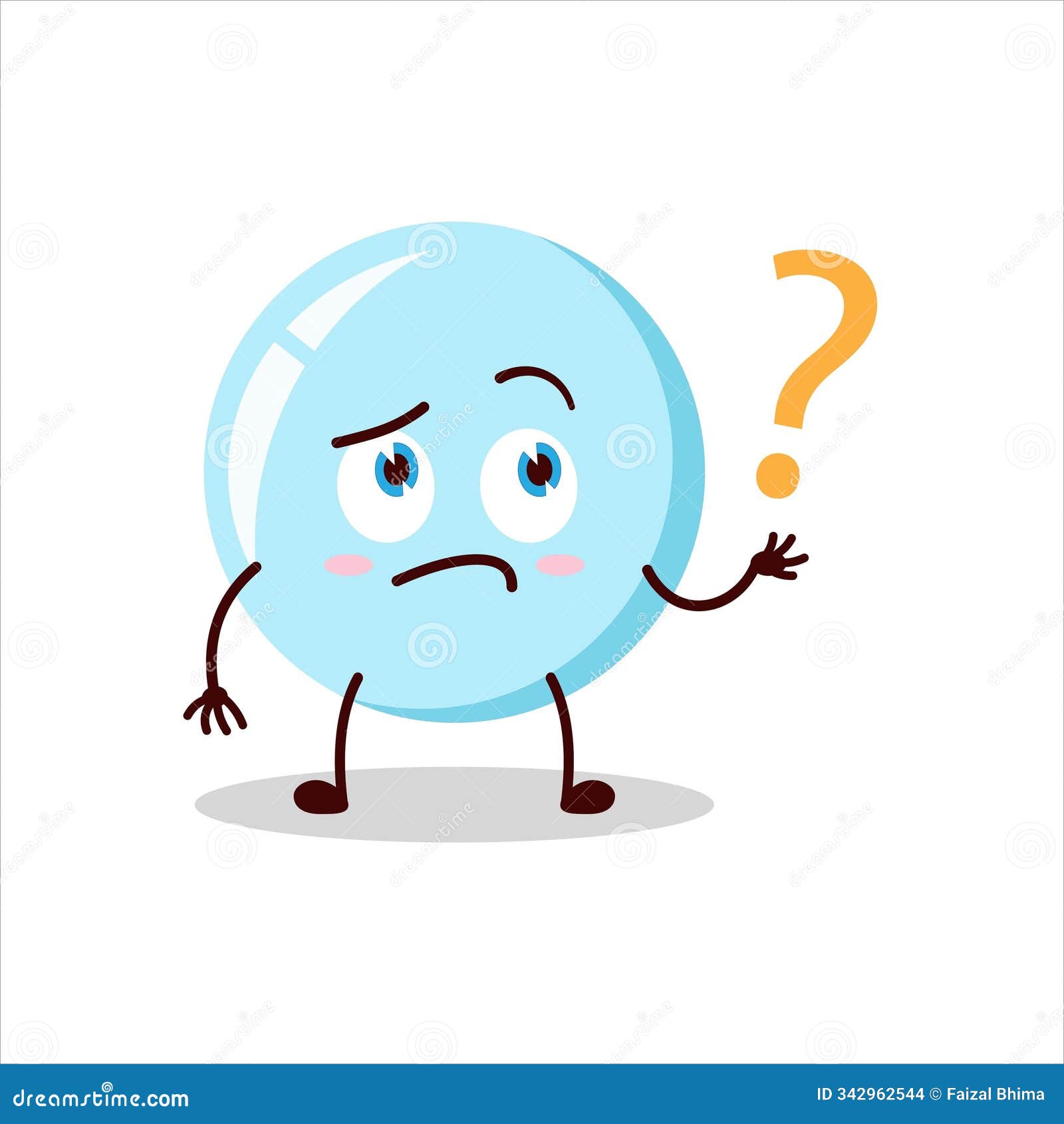 Cute Curious Expression of Bubble Cartoon Character Stock Illustration ...