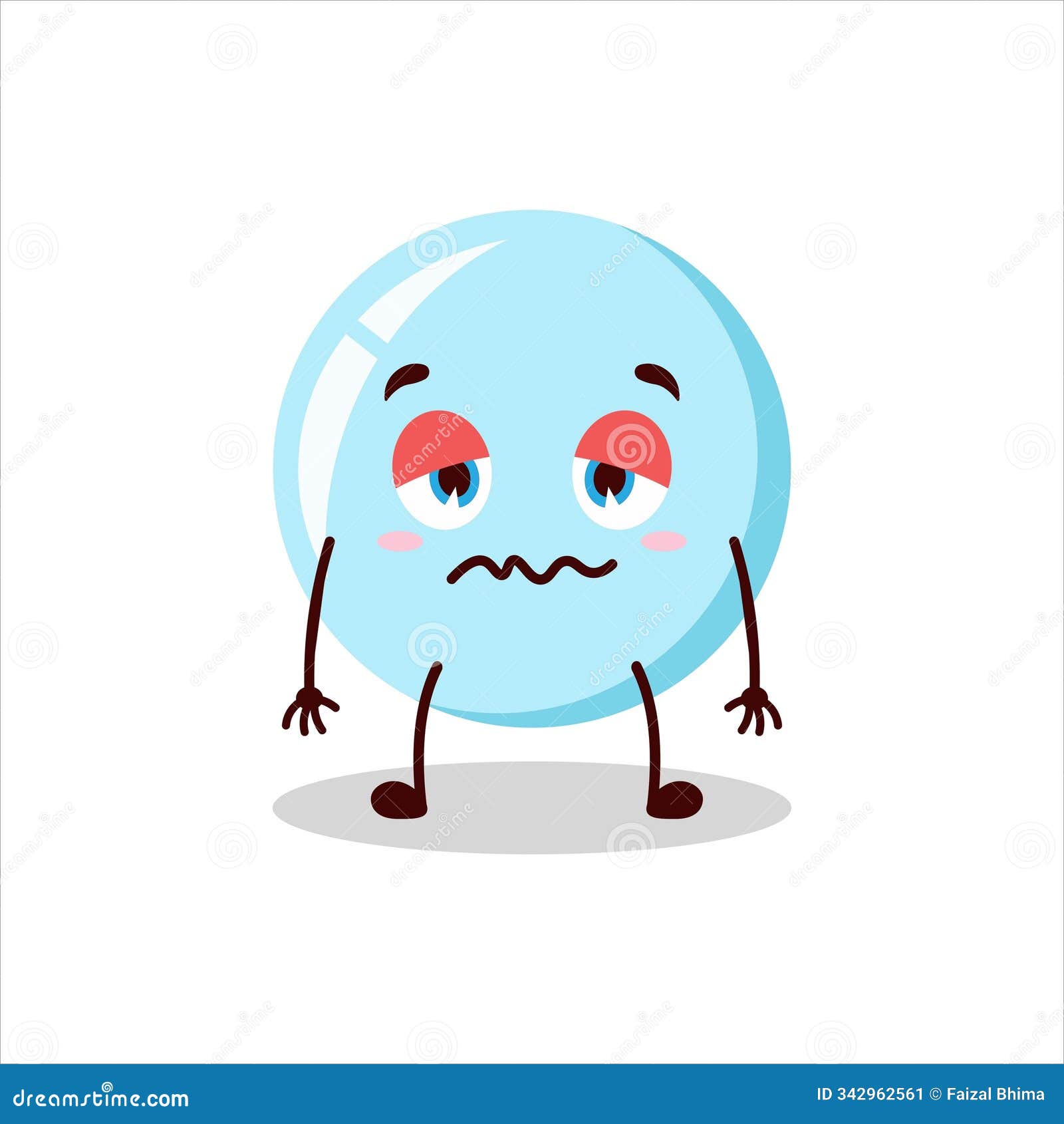 Cute Grumpy Expression of Bubble Cartoon Character Stock Illustration ...