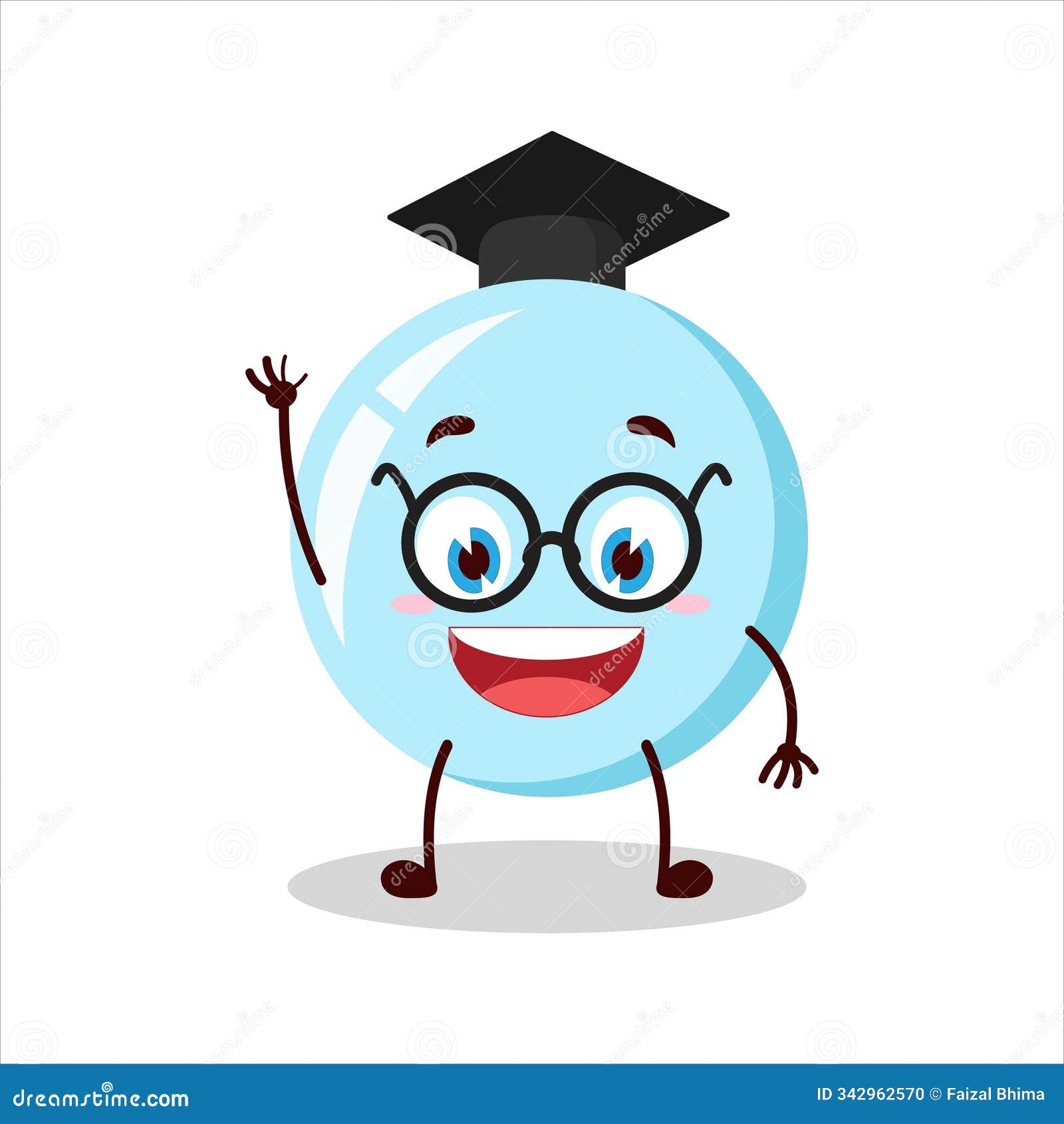 Cute Graduation College Student Expression of Bubble Cartoon Character ...